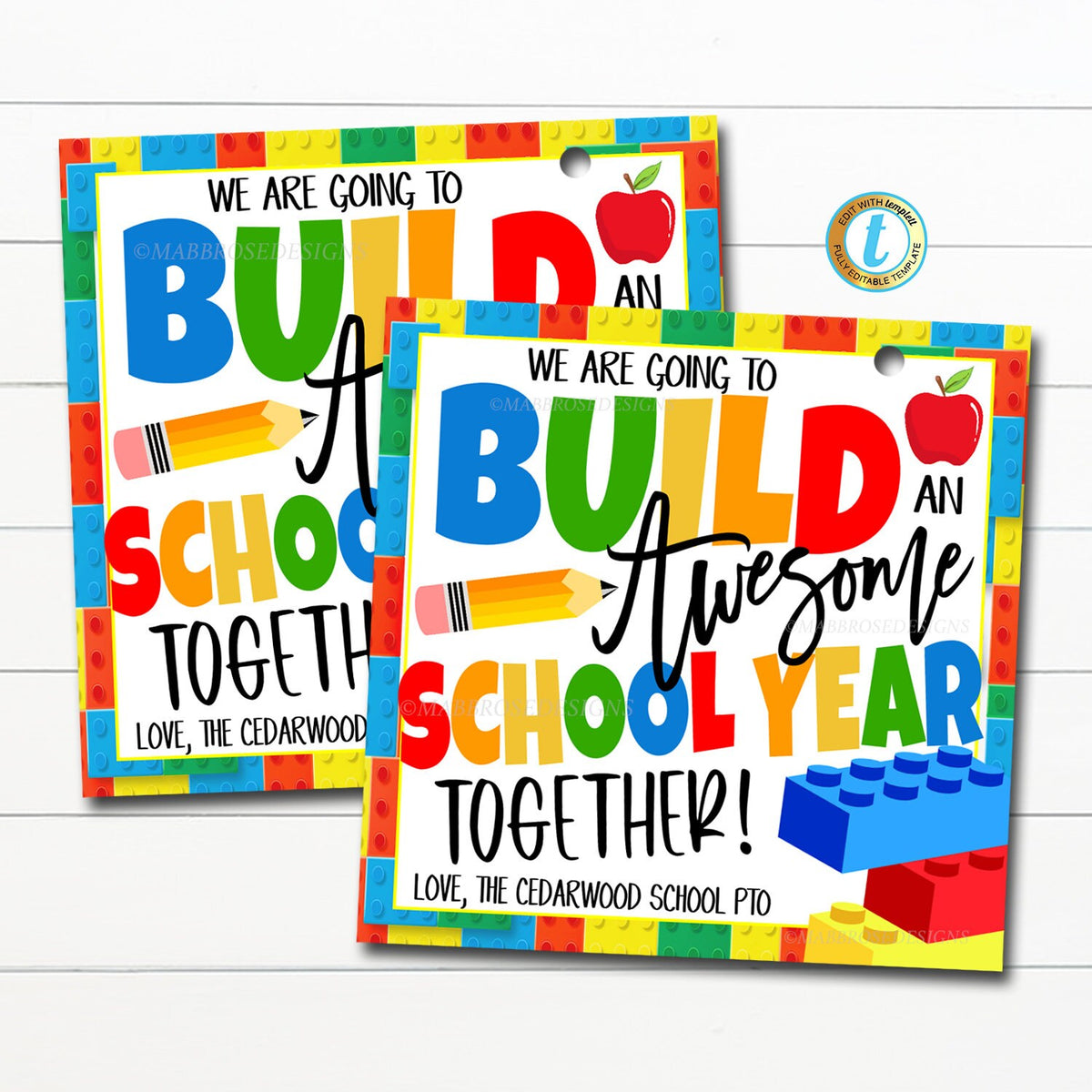 Building Blocks Back to School Gift Tags | TidyLady Printables