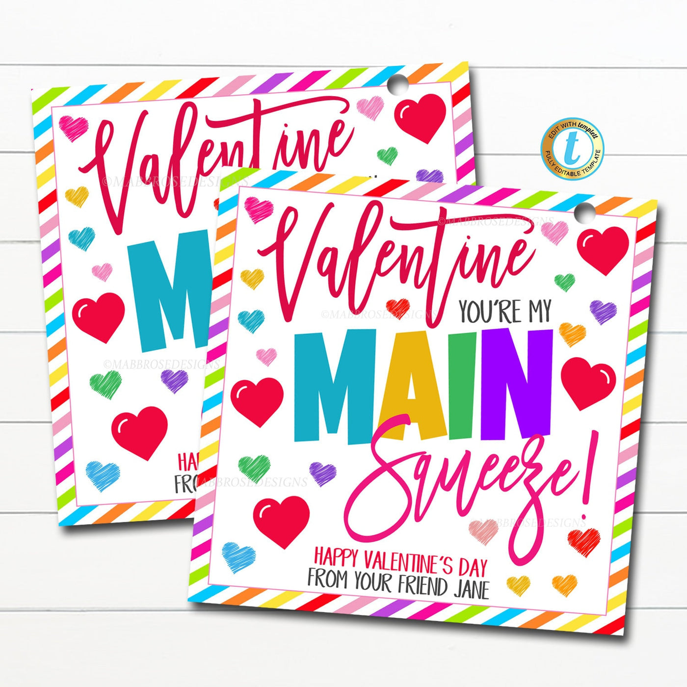 You're My Main Squeeze | Squishies Valentine Gift Tag — TidyLady Printables