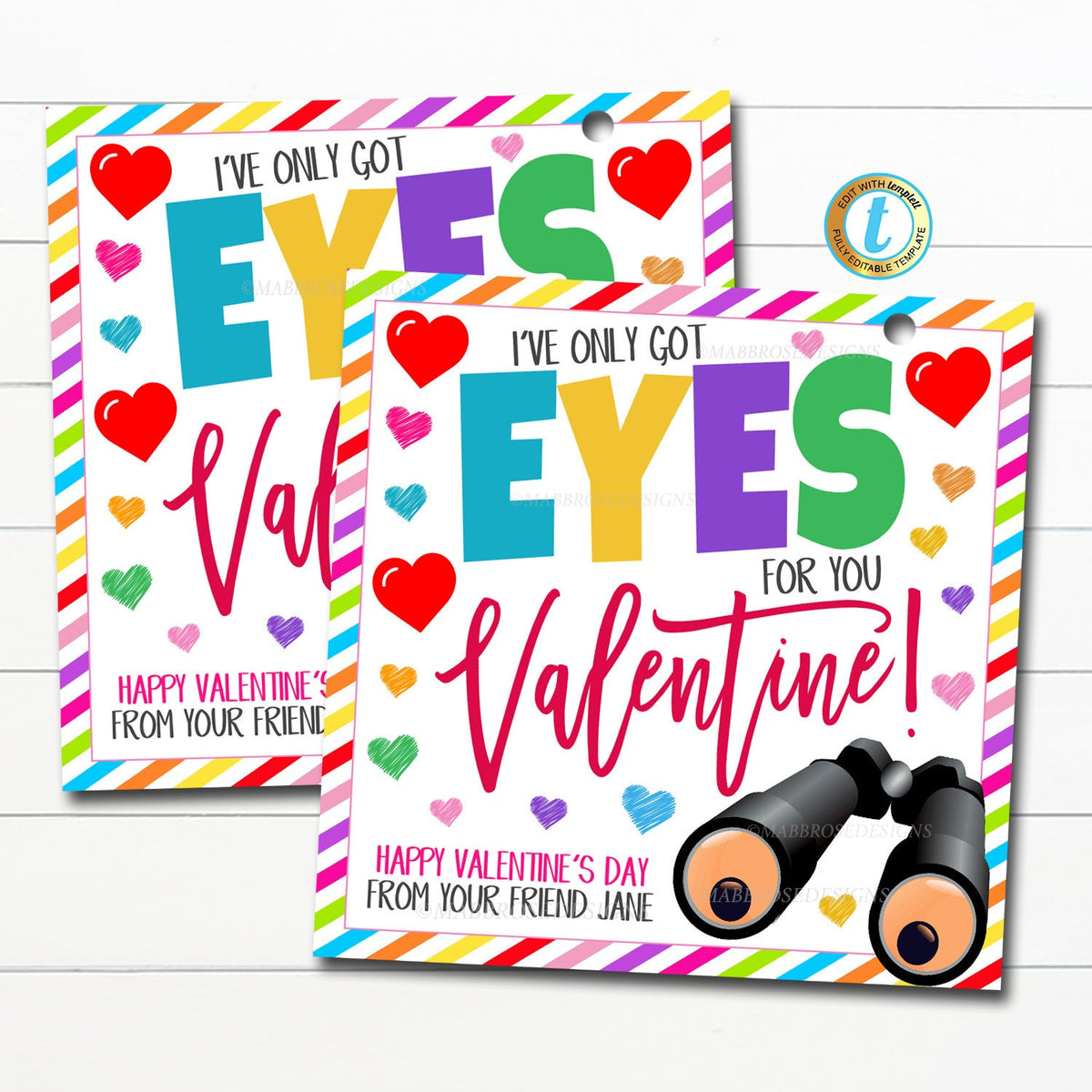 Valentine Gift Tags | I Only Have Eyes For You, Googly Eyes — TidyLady ...