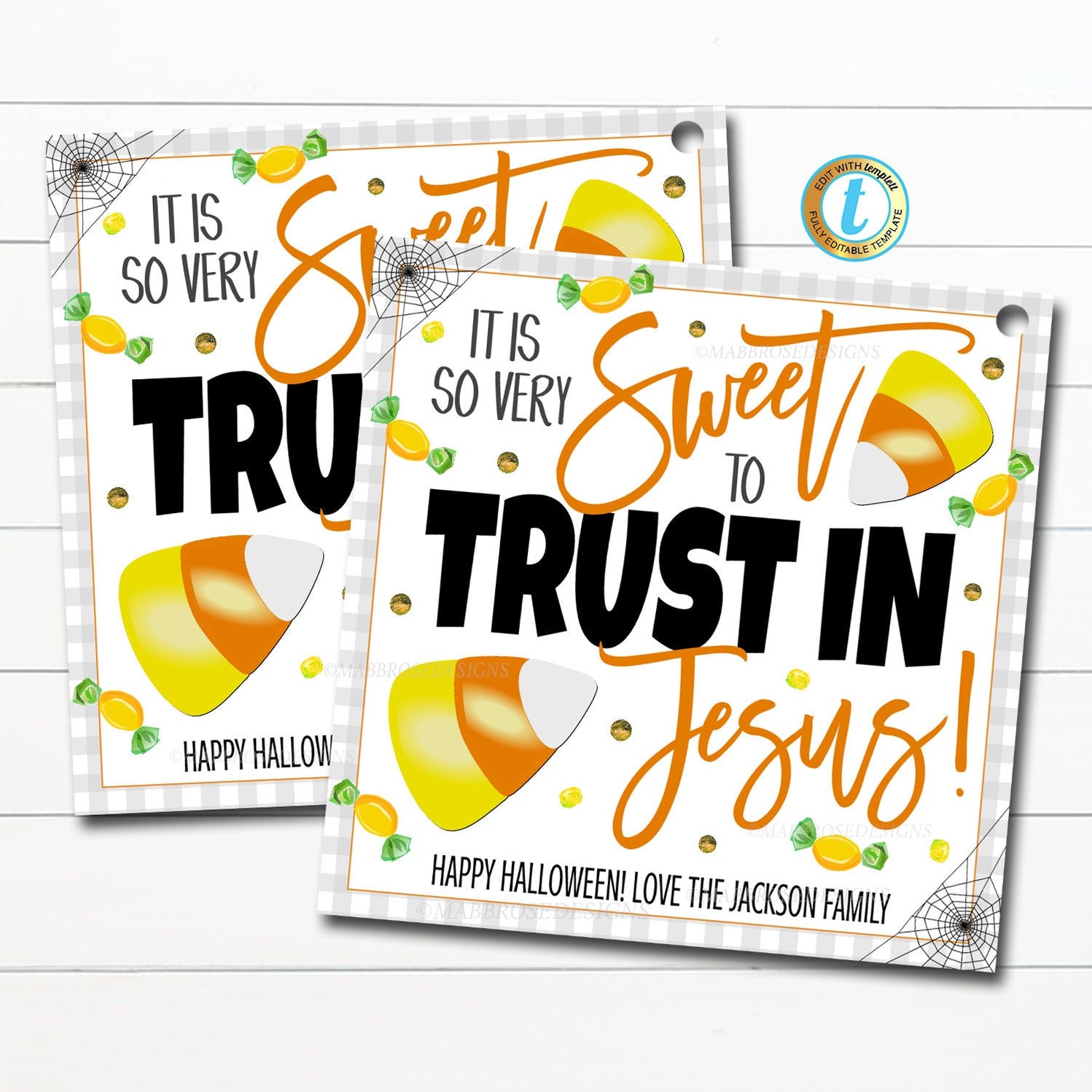 Halloween Religious Gift Tag, It's Sweet to Trust in Jesus — TidyLady ...