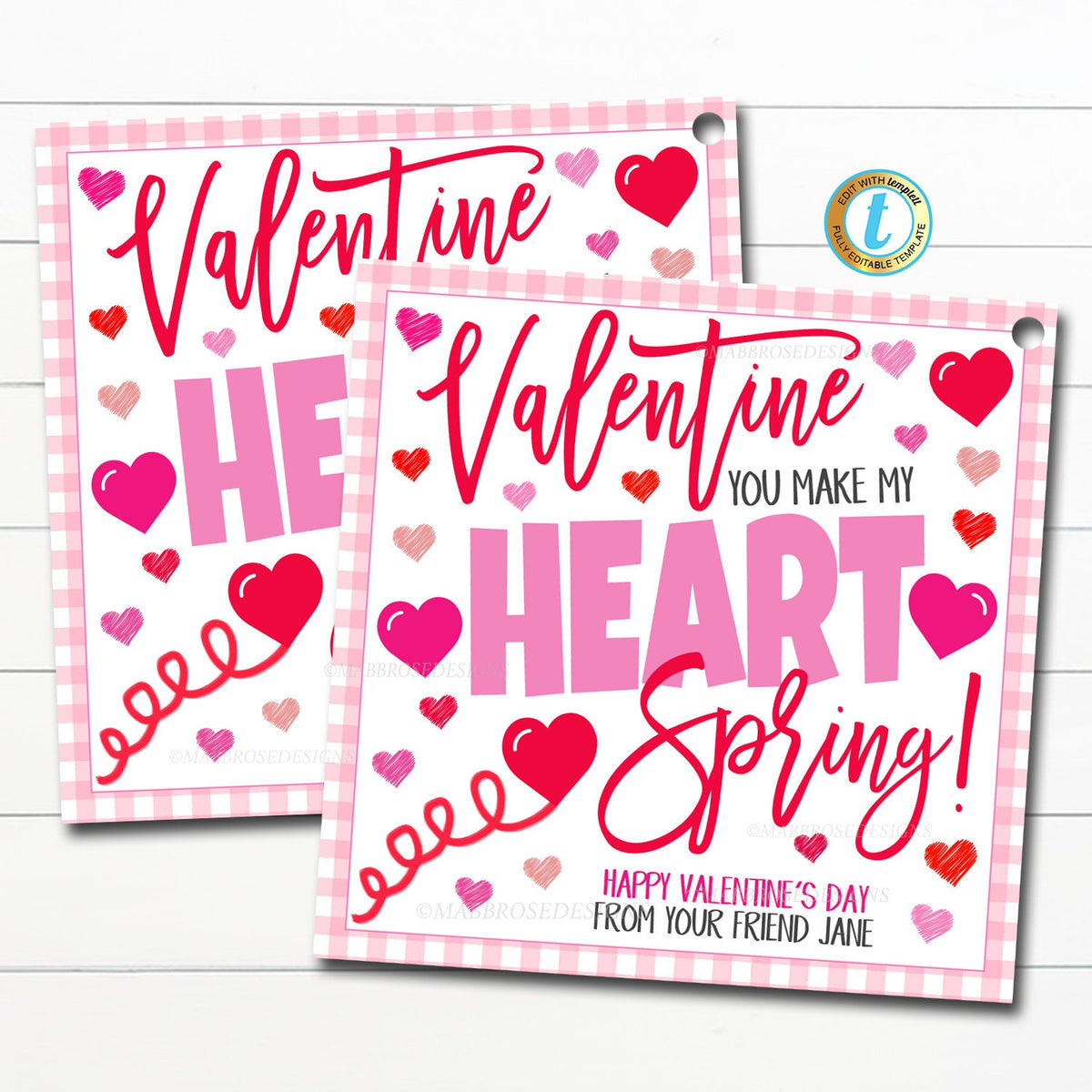 Valentine Gift Tags, Valentine Kids Classroom Card Tag Idea — TidyLady ...