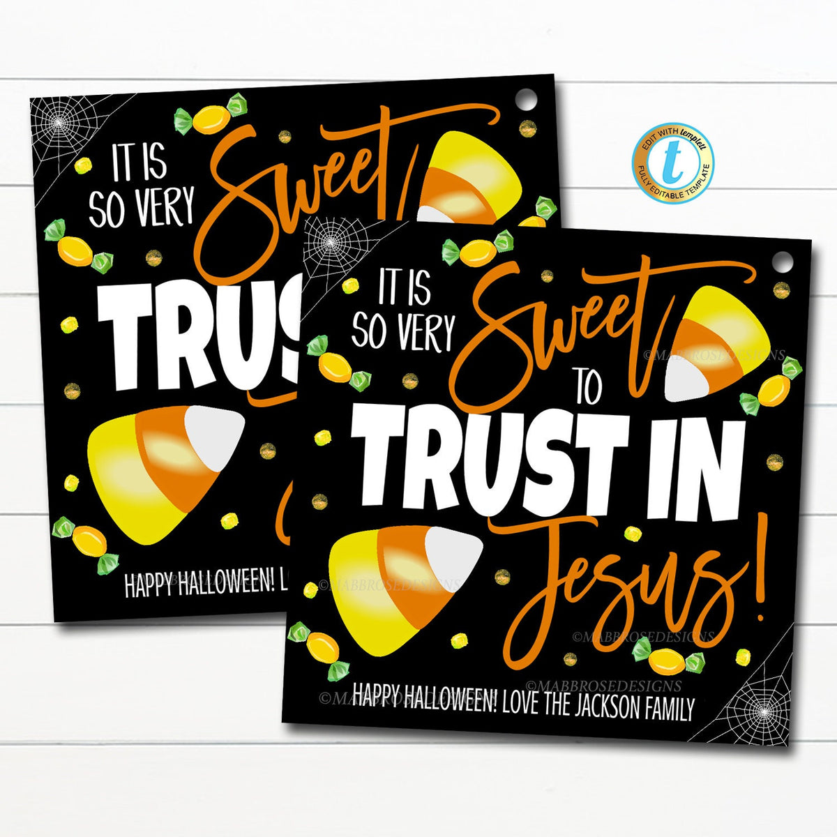 Halloween Religious Gift Tag, It's Sweet to Trust in Jesus — TidyLady ...