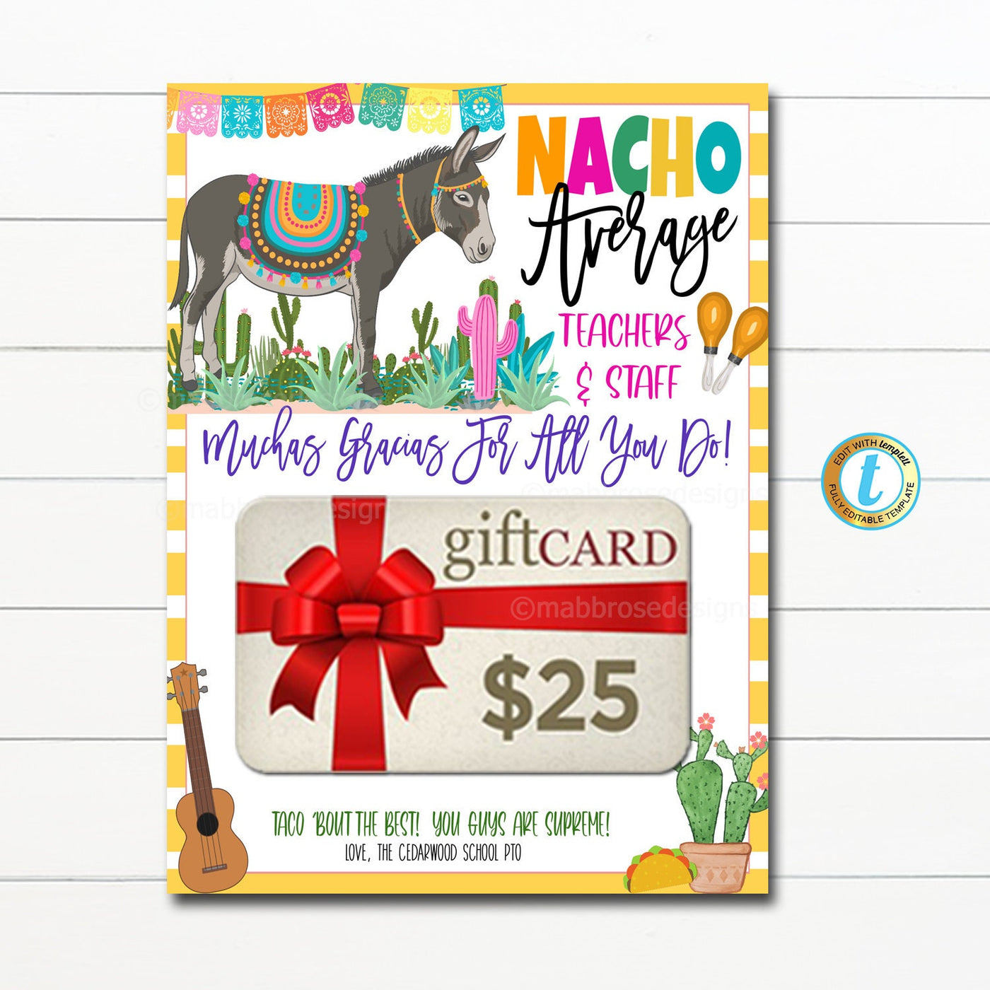 Nacho Average Printable Gift Card Holder | Muchas Gracias Fiesta ...