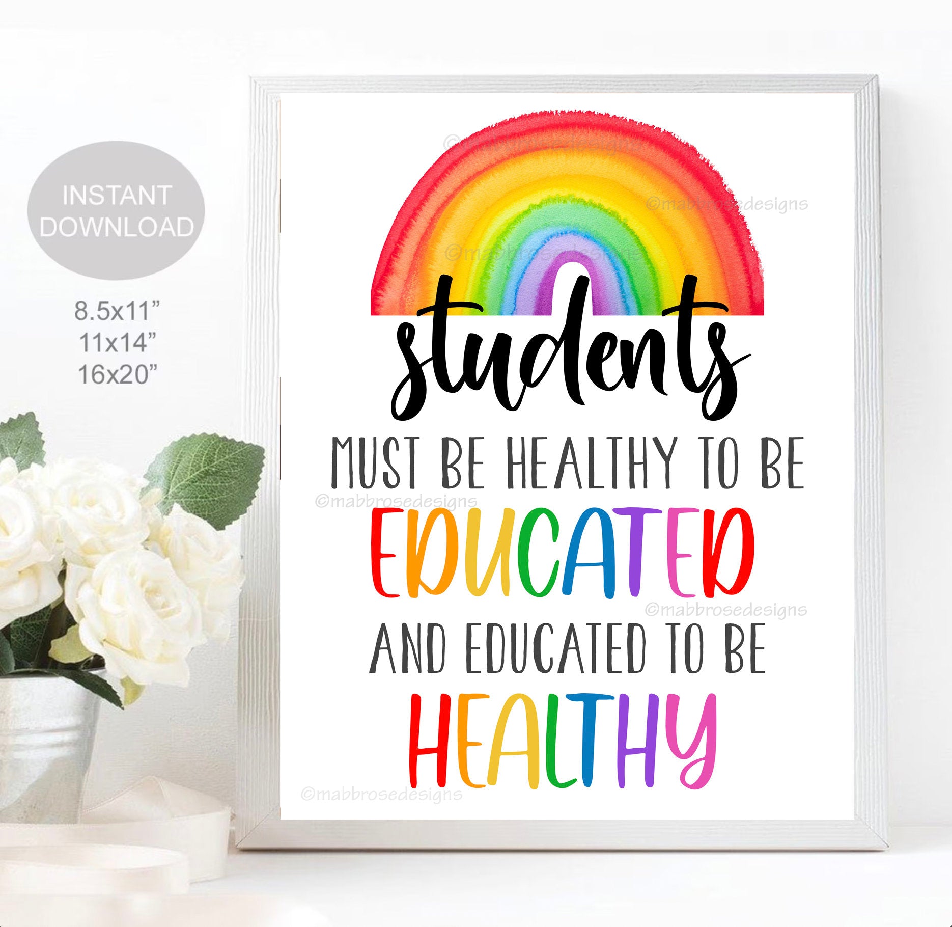 School Nurse Office Decor | Students Must Be Healthy to be Educated ...