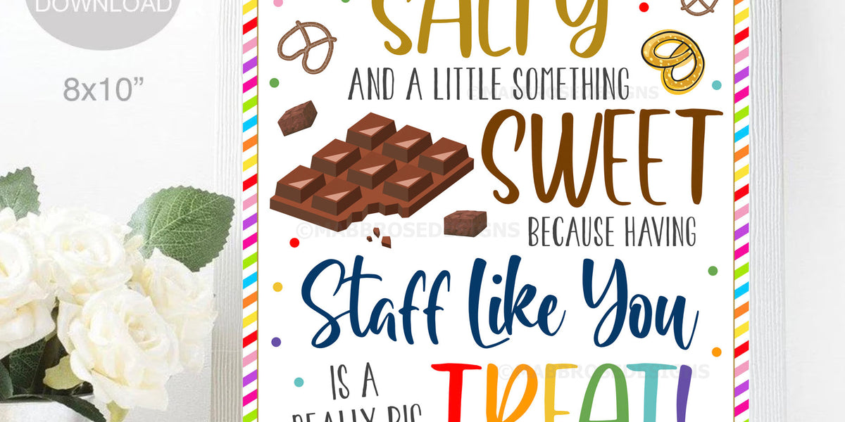 Appreciation Week Chocolate Pretzel Thank You Sign — TidyLady Printables