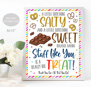 Appreciation Week Chocolate Pretzel Thank You Sign — TidyLady Printables