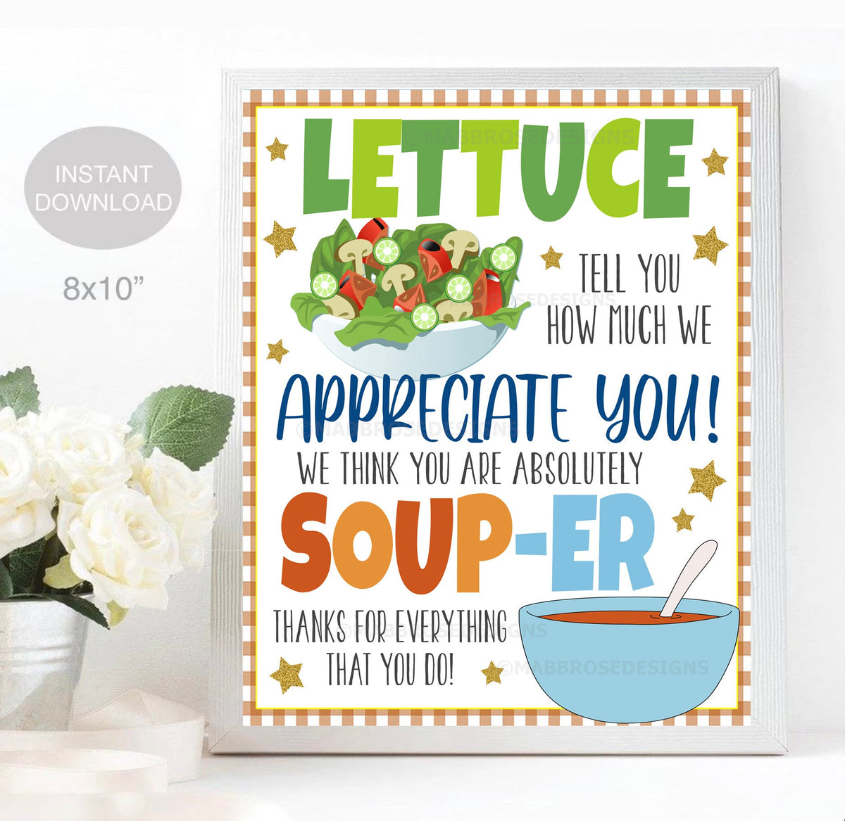 Salad Appreciation Sign | Soup Table Top Sign, Soup-er Staff — TidyLady ...