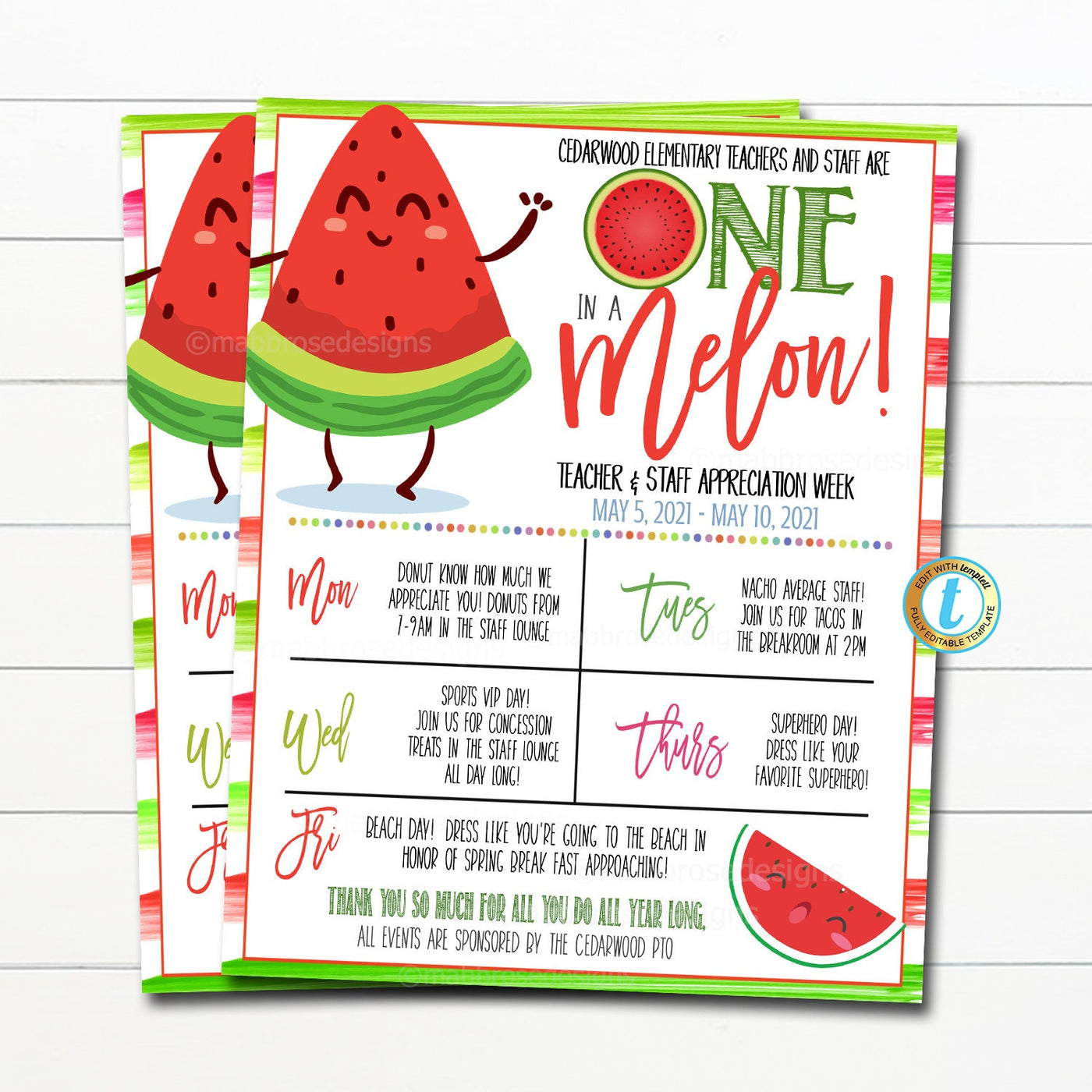 Teacher Appreciation Week | One in a Melon Fruit Theme — TidyLady ...