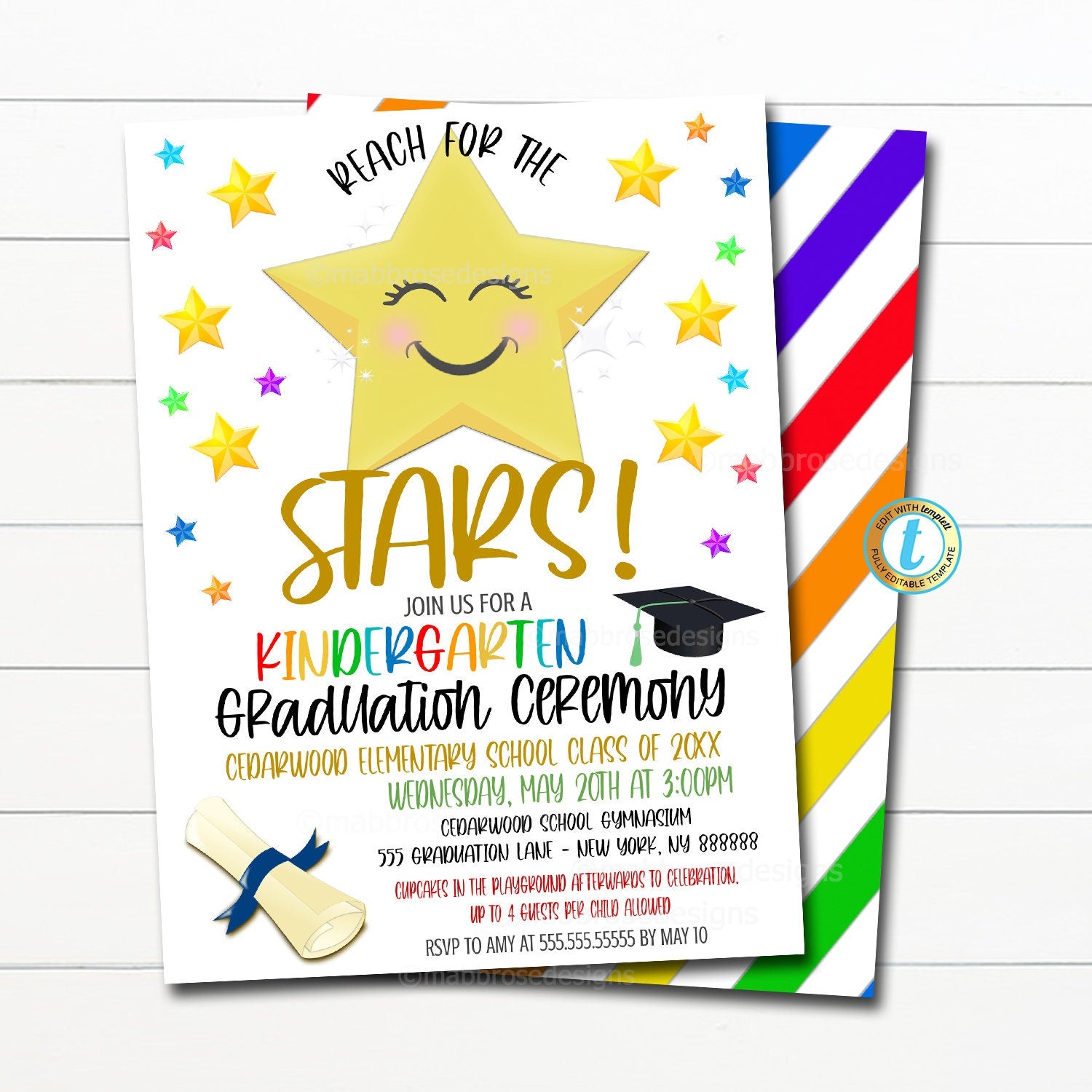 Preschool Graduation Invitation Template