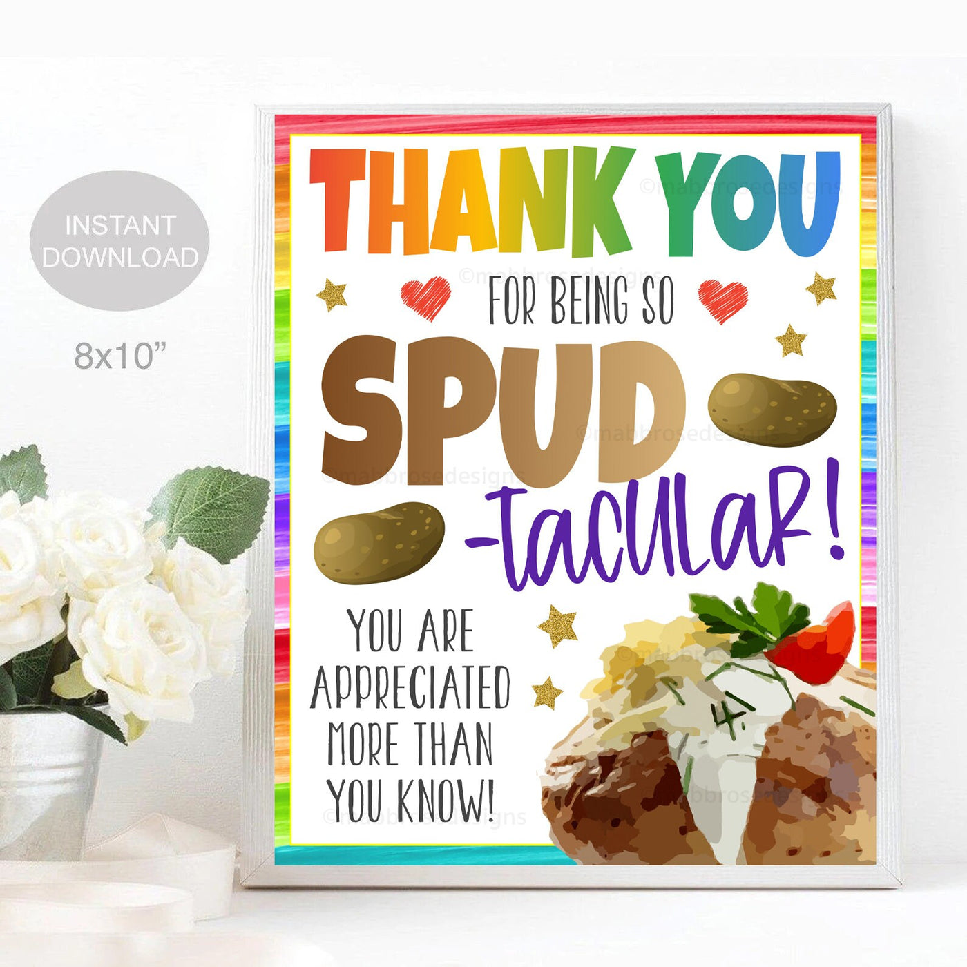 Baked Potato Bar Appreciation Sign, Employee Lunch Room Sign — TidyLady ...