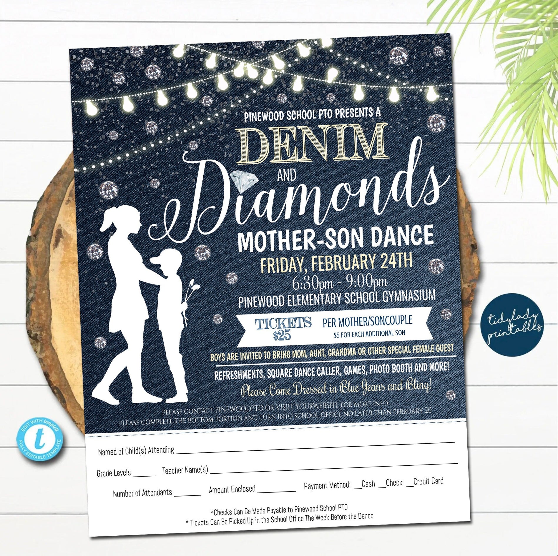 Denim and Diamonds Mother Son Dance, Printable Dance Form — TidyLady ...
