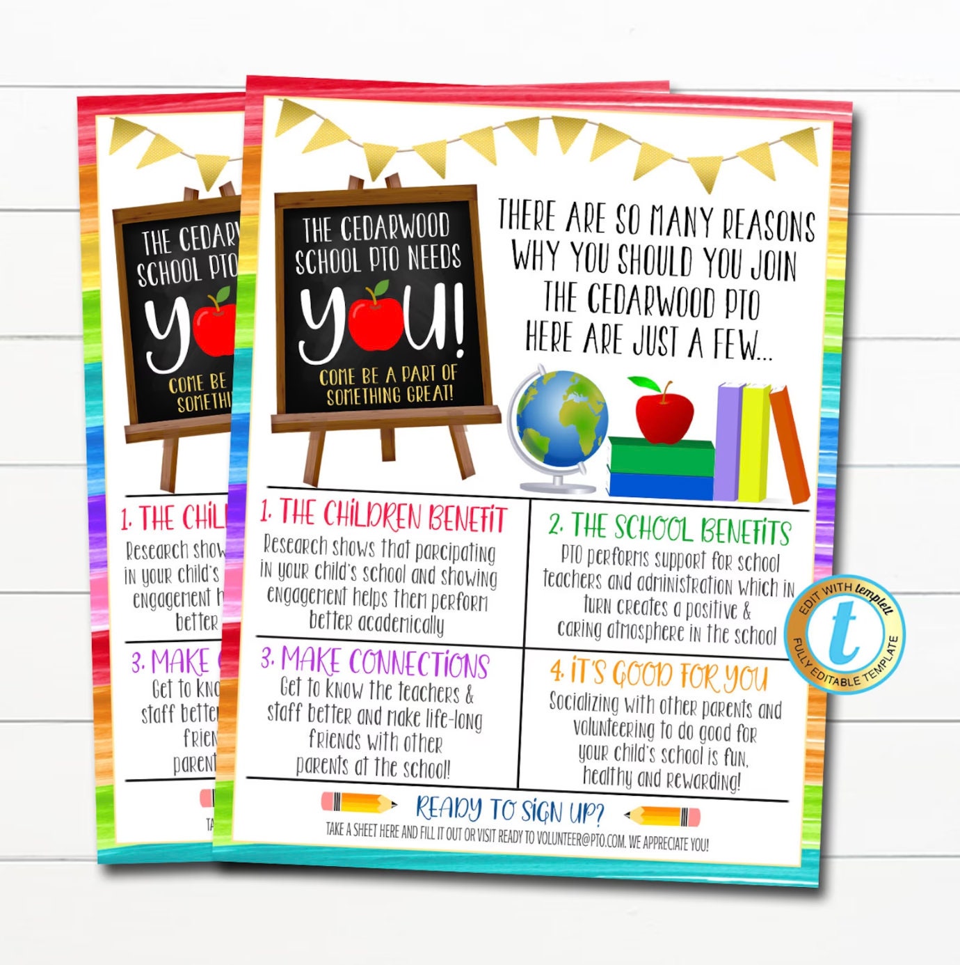 Pta Yearly Calendar, Pto Recruitment Flyer PTO Membership Bundle ...