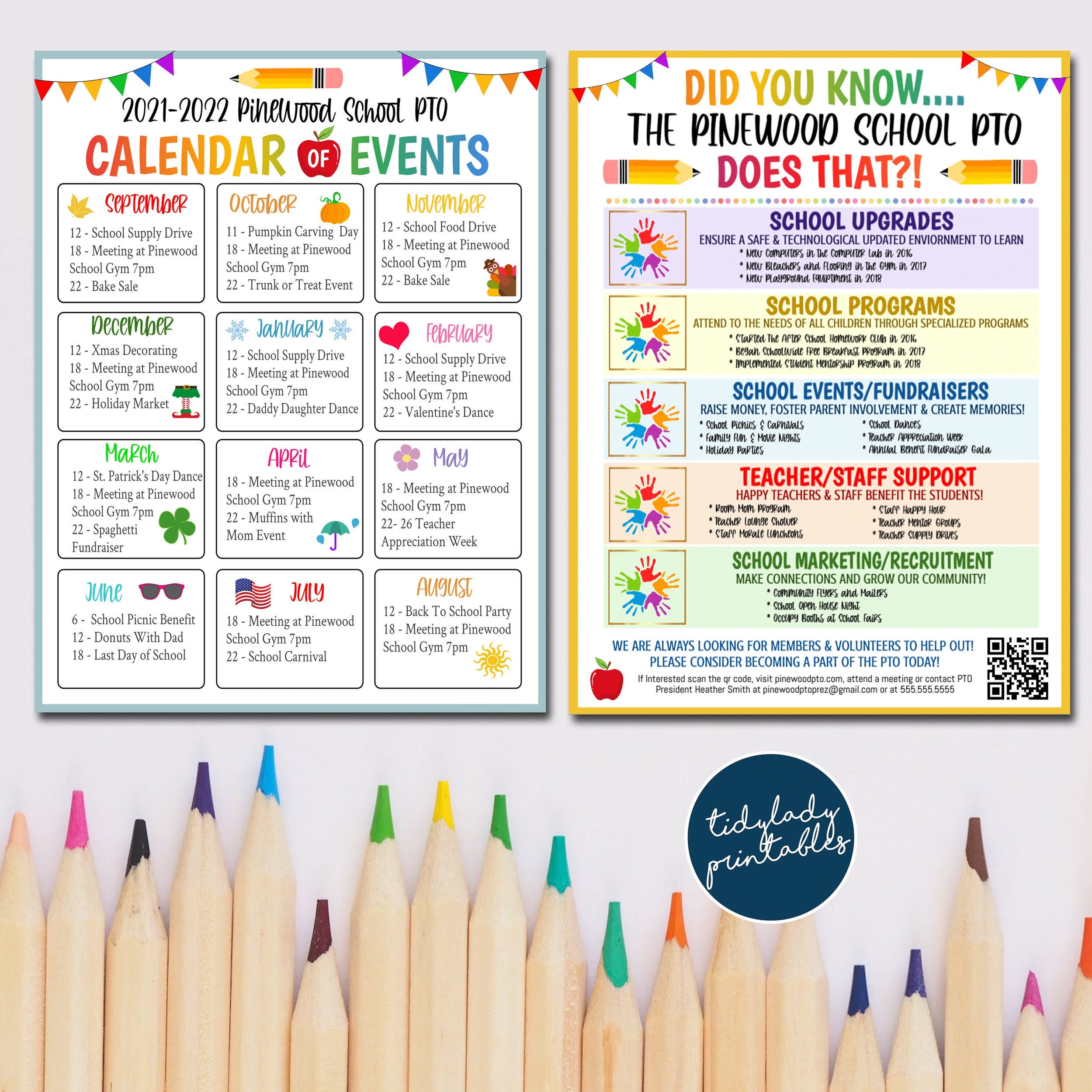 Editable PTO PTA Forms Bundle, Meeting Flyer, Volunteer Membership ...