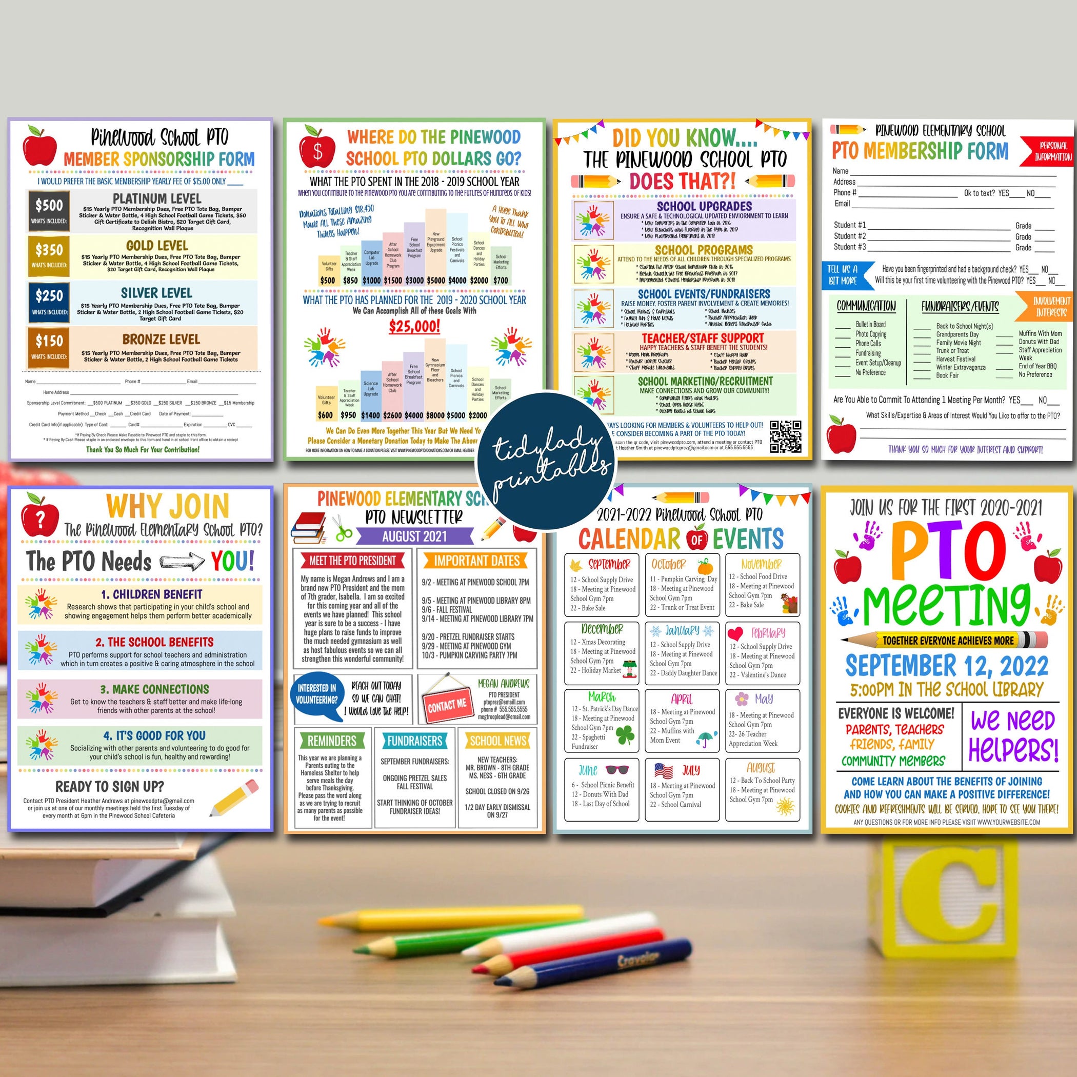 Editable PTO PTA Forms Bundle | Marketing School Fundraiser Event ...