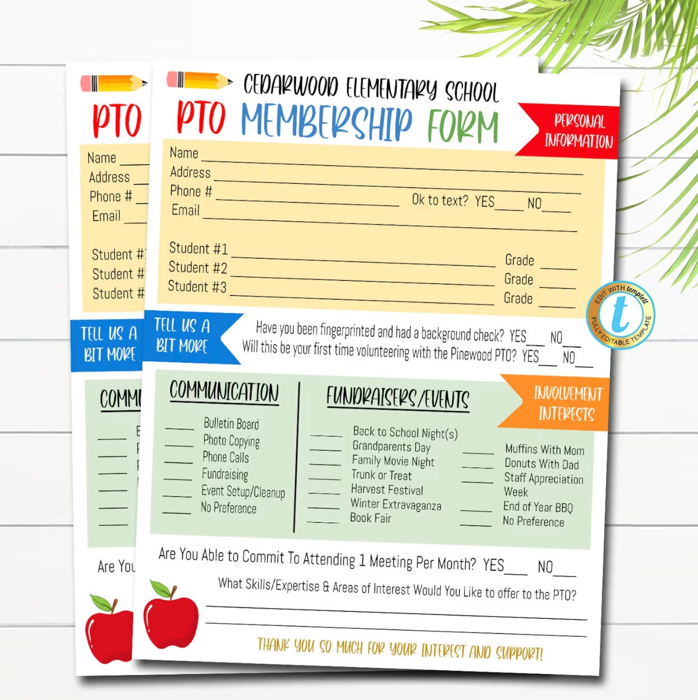 Editable PTO PTA Flyer Bundle | School Information Forms & Flyers ...
