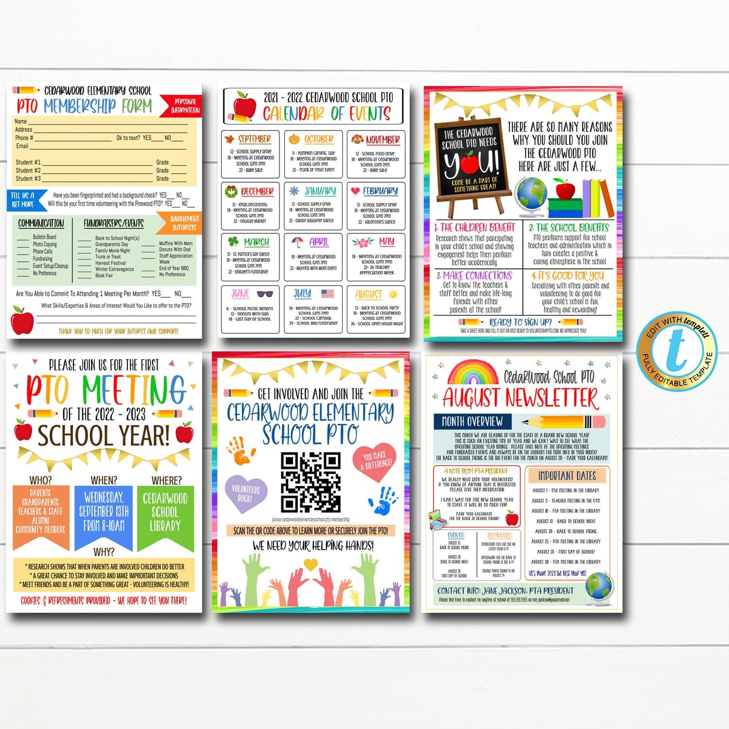 PTA Forms, Yearly Calendar, Recruitment Flyer, Membership Bundle ...