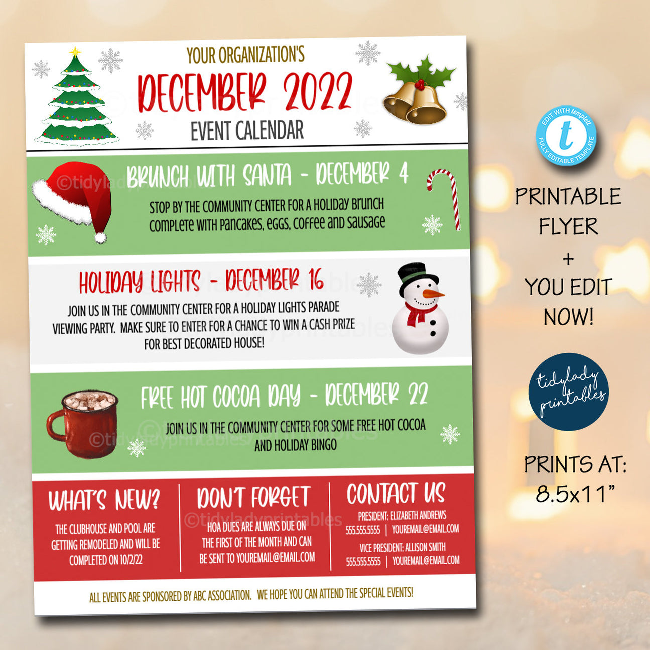 December Events Newsletter Flyer | School Pto Pta Printable — TidyLady ...