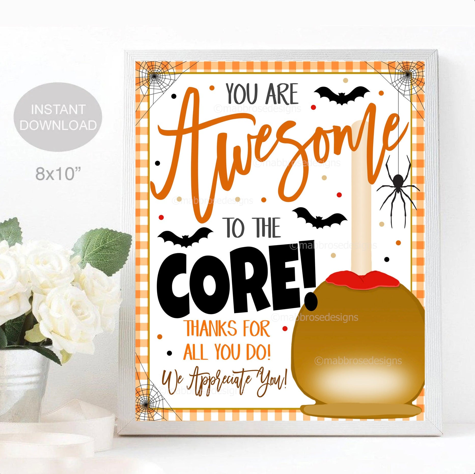 Halloween Caramel Apple Sign, Fall Staff Teacher Appreciation ...