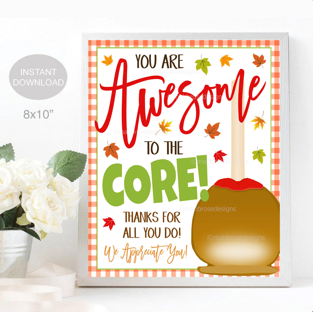 Caramel Apple Sign, Fall Staff Teacher Appreciation Poster — TidyLady ...