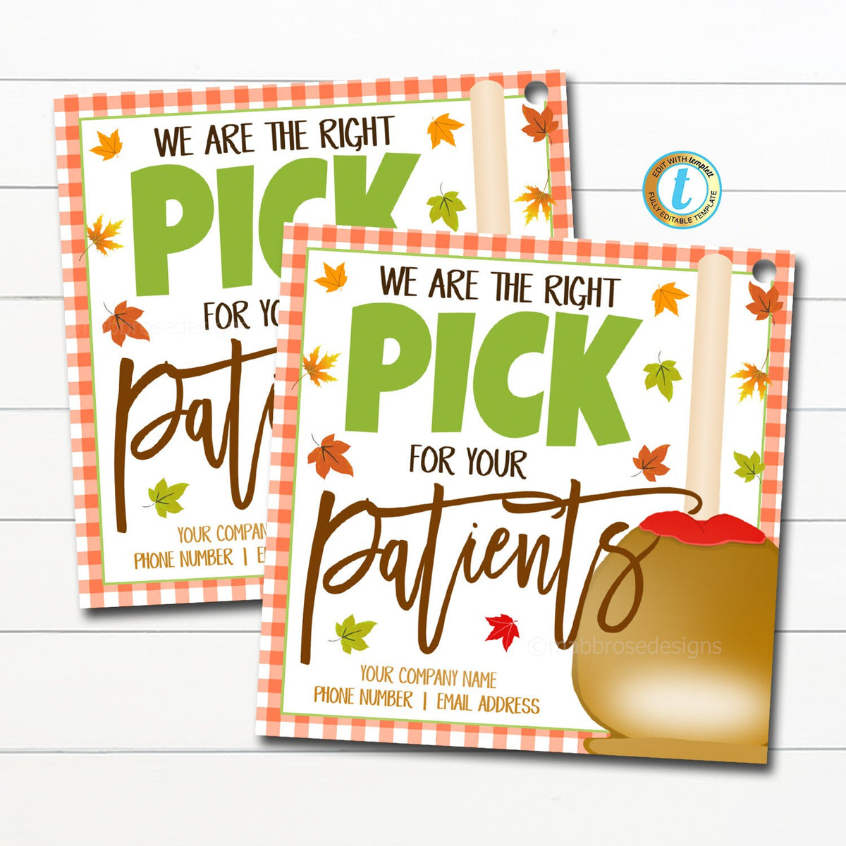 Caramel Apple Referral Gift Tags, Fall Thanksgiving Gift Tag — TidyLady ...