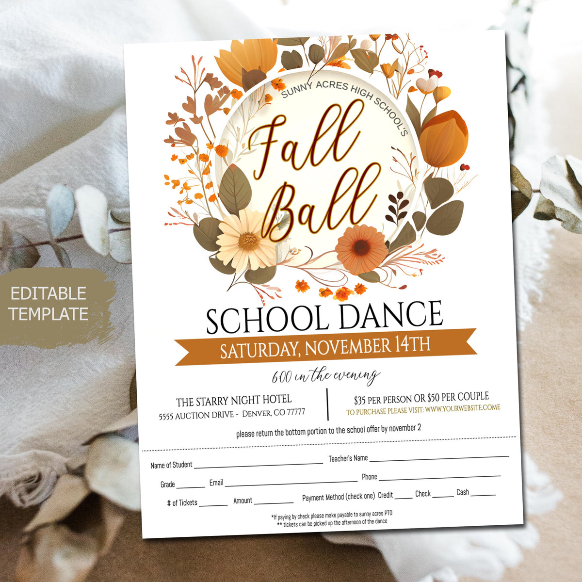 Fall Ball Dance Theme High School Formal, Autumn Gala Event — TidyLady ...