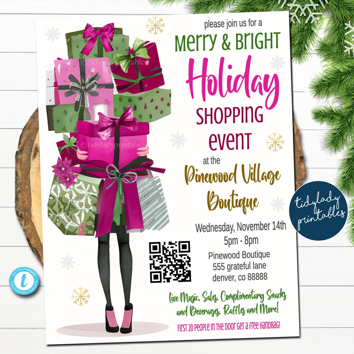 Christmas Shopping Flyer | Holiday Pop up Shop — TidyLady Printables