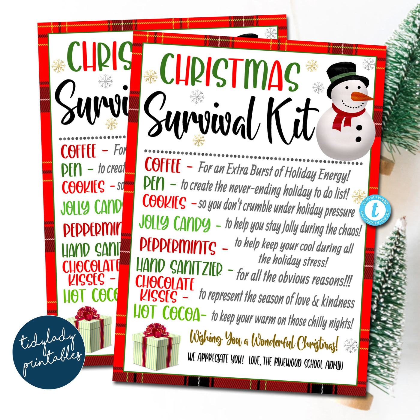 Christmas Survival Kit Tag | TidyLady Printables
