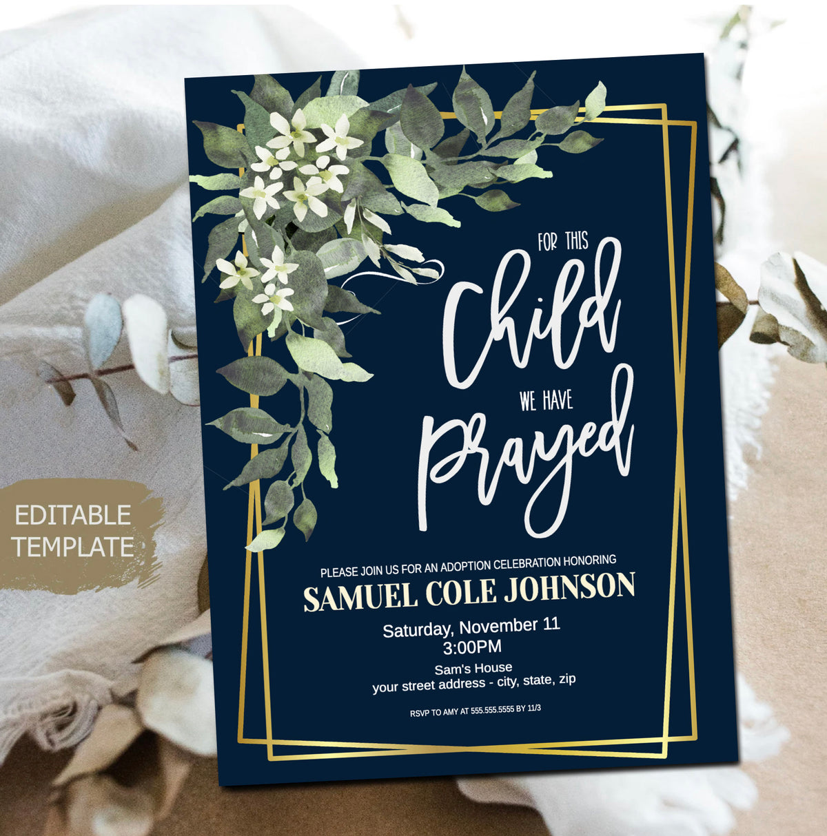 Religious Adoption Celebration Party Ceremony Invitation — TidyLady ...