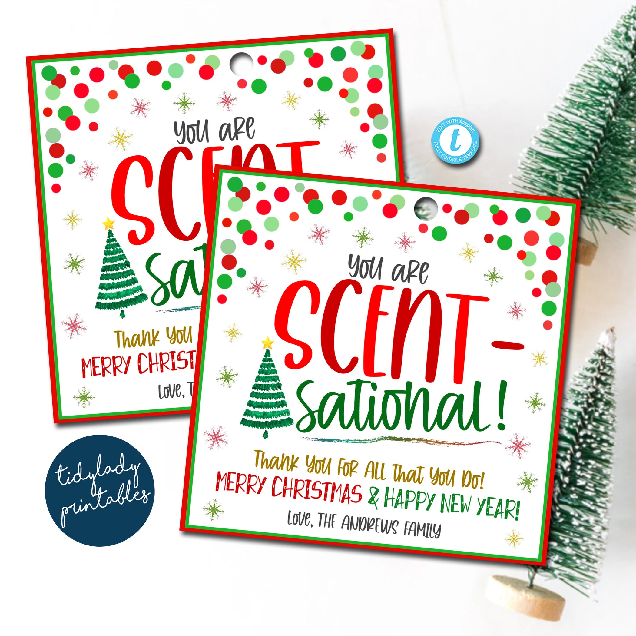 Christmas Gift Tag You are scent-sational — TidyLady Printables