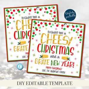 Christmas Cheese Gift Tags | Cheesy Grate Holiday Gift Idea — TidyLady ...