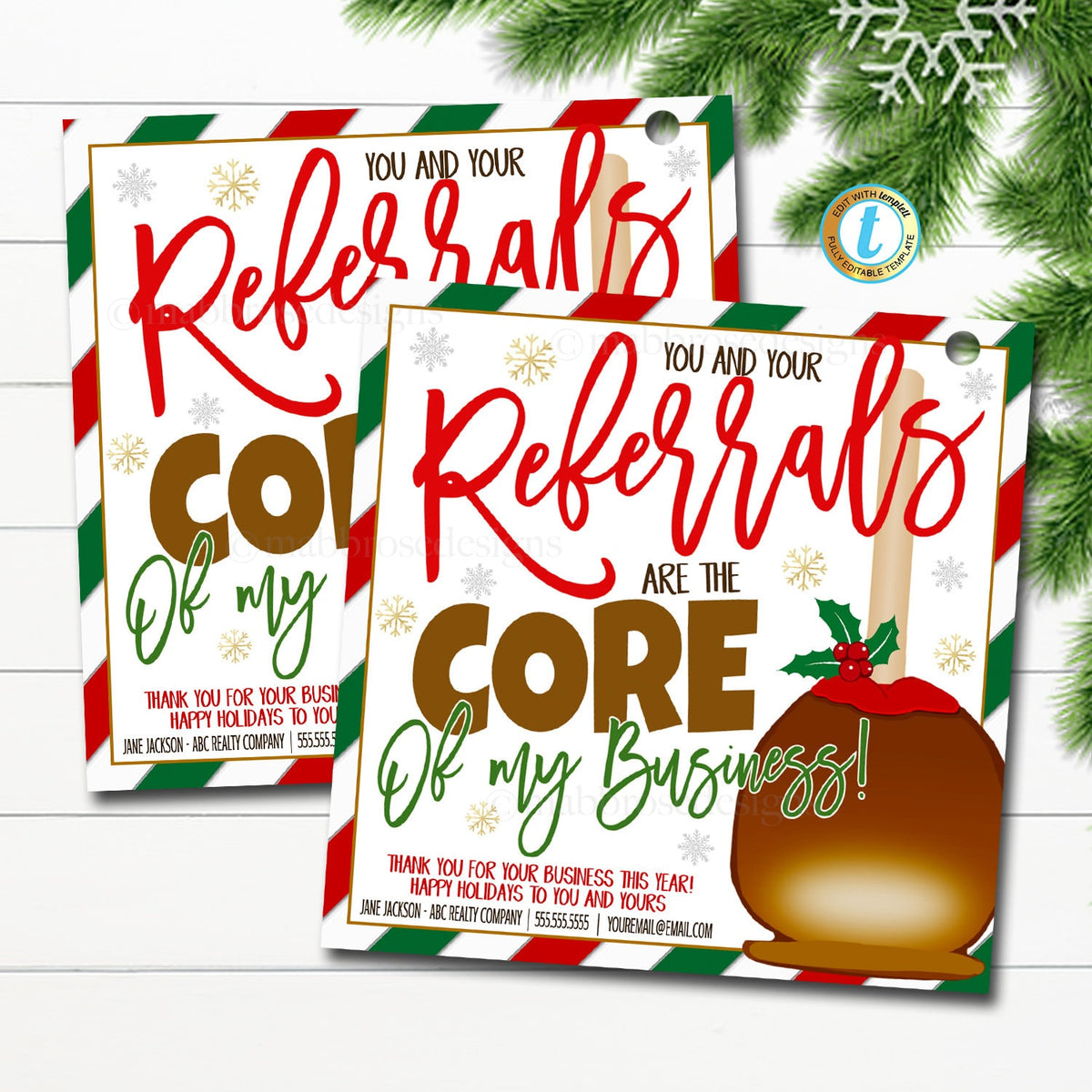 Christmas Caramel Apple Pop By Gift Tag, Real Estate Marketing ...