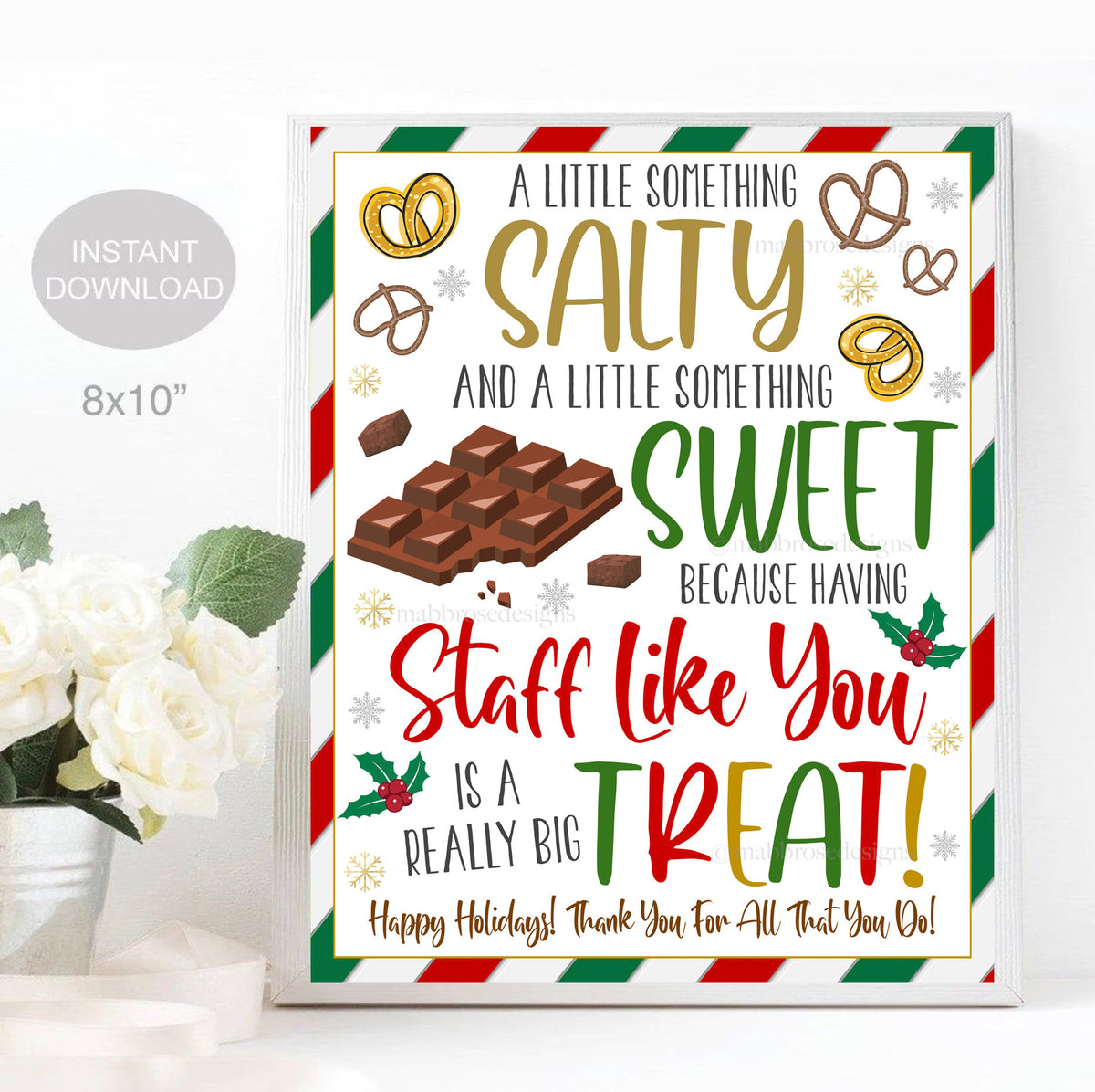 Christmas Staff Appreciation Sign, Work Employee Appreciation ...