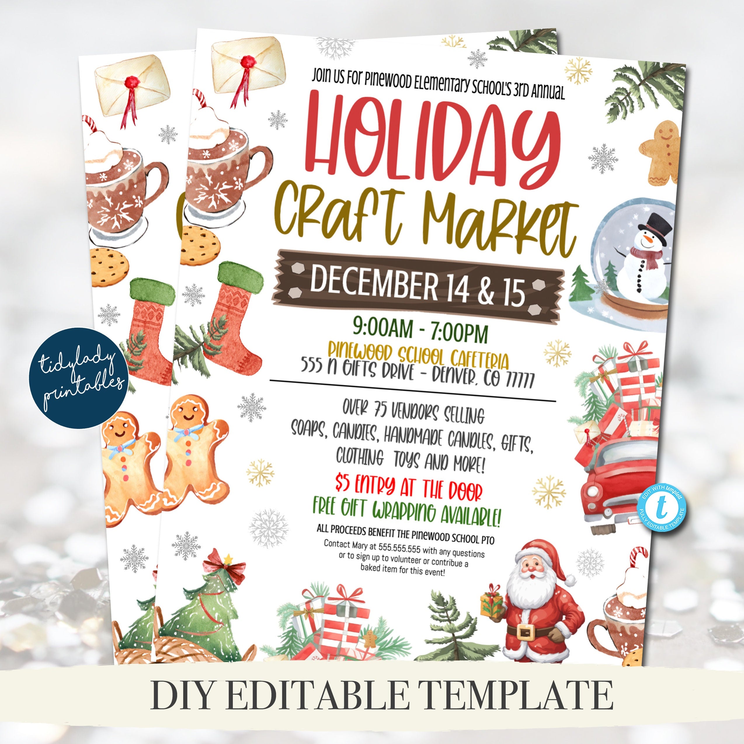 Holiday Market Flyer | Christmas Craft Show — TidyLady Printables