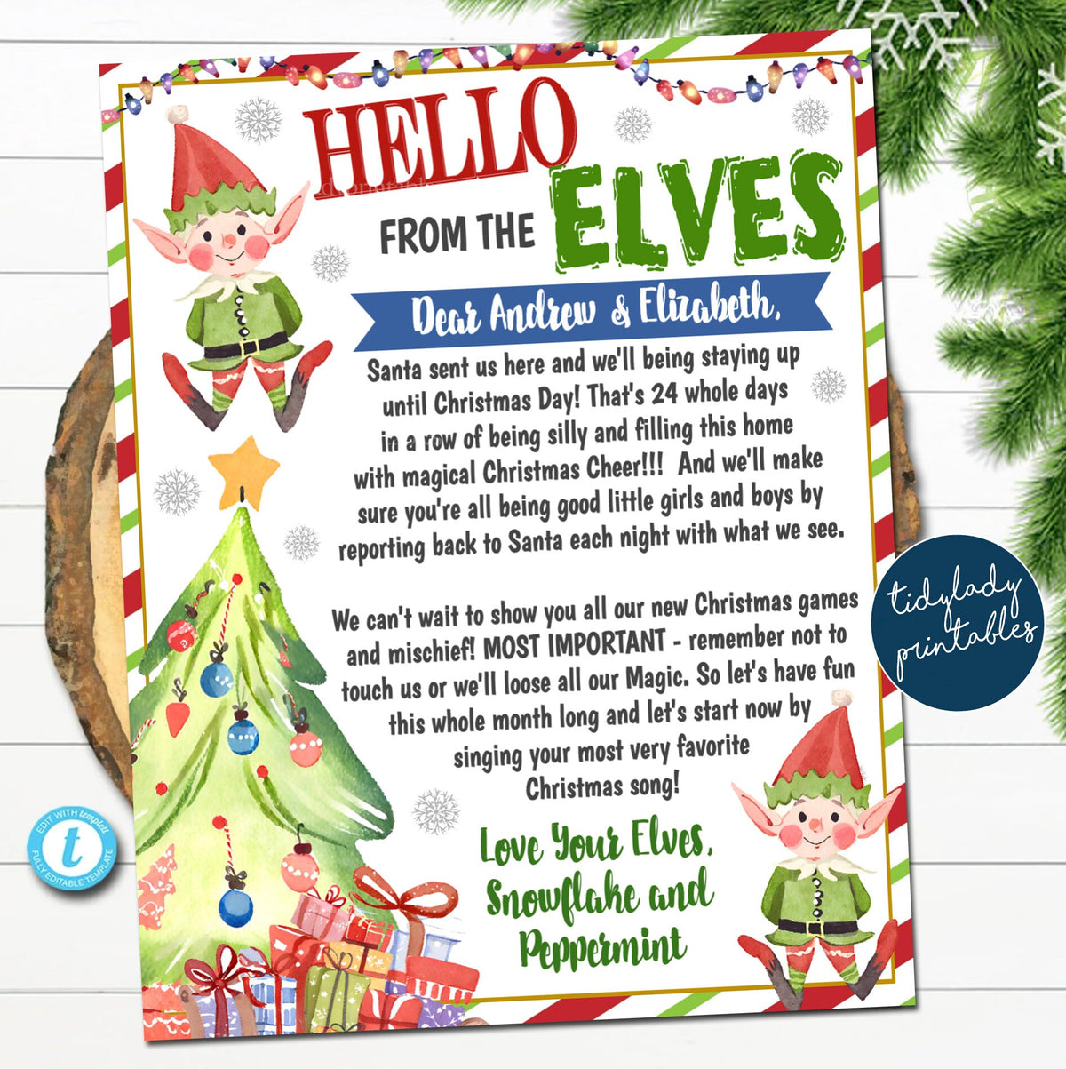 Elf Arrival Letter, Hello from the Elf Letter for Kids, Christmas We'r ...