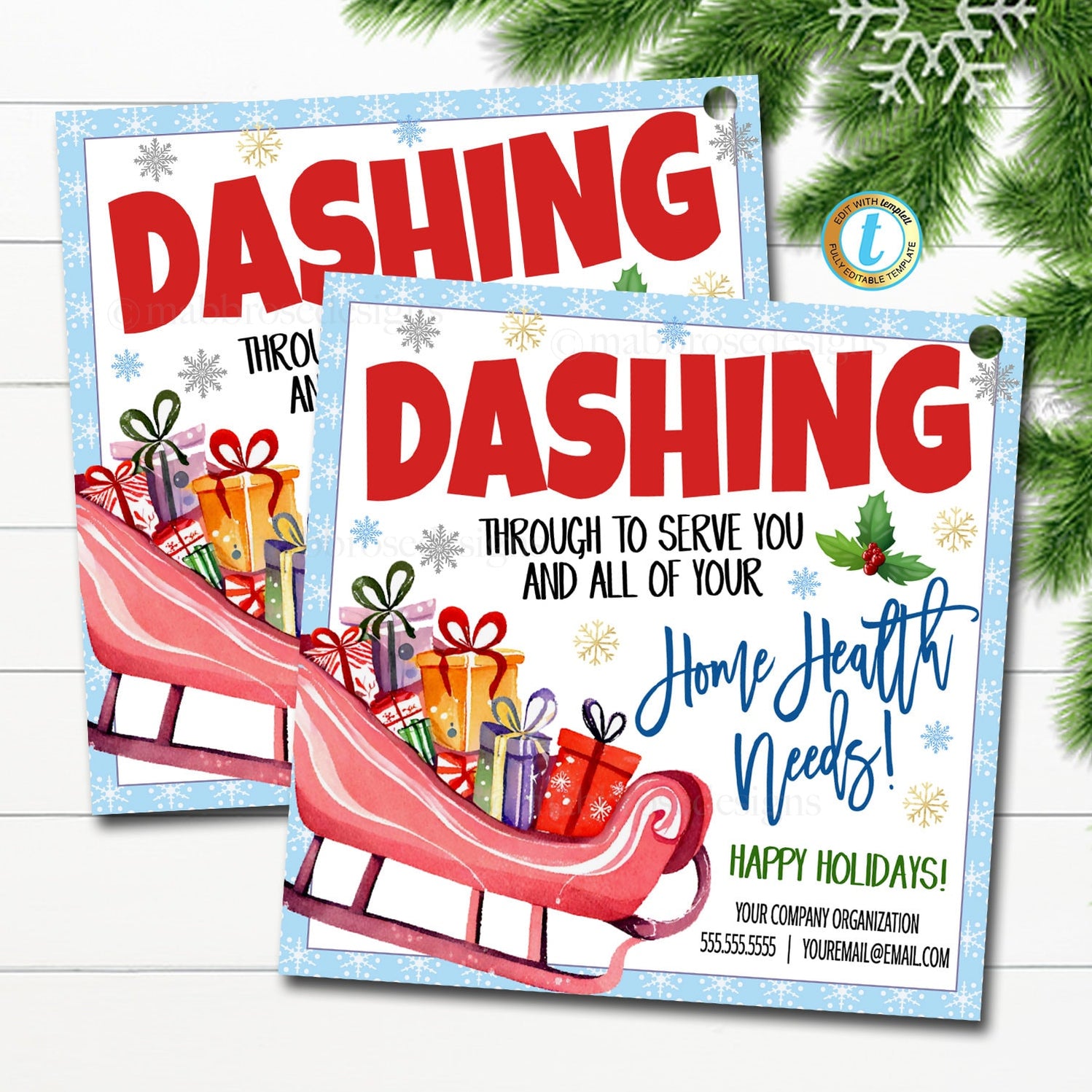 Christmas Referral Gift Tag, Business Holiday Marketing Tags — TidyLady ...