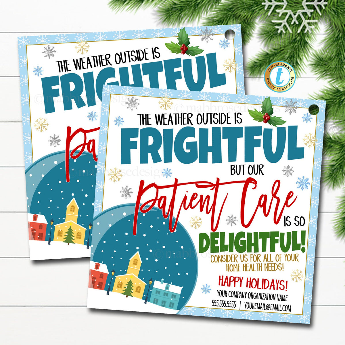 Winter Holiday Referral Gift Tags, Health Care Marketing — TidyLady ...