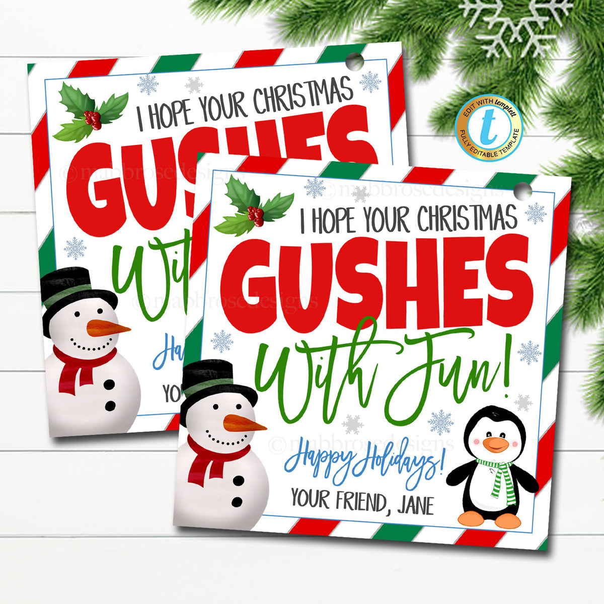 Christmas Gift Tags | Hope your Christmas Gushes with Fun! — TidyLady ...