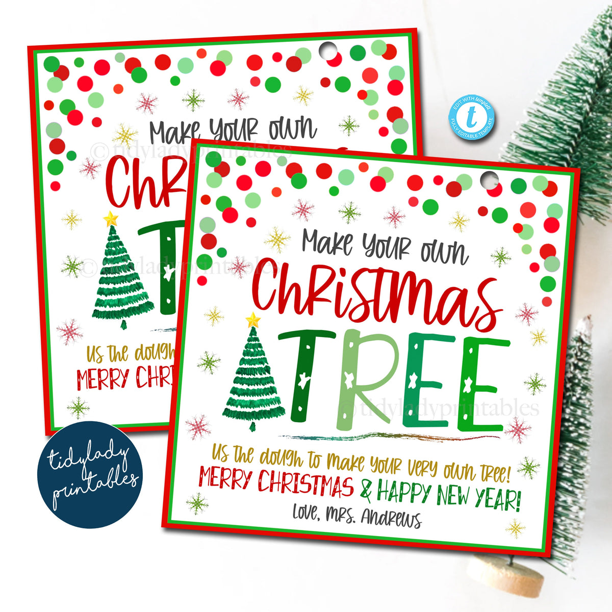 Make Your Own Play Dough Christmas Tree Gift Tags, Kids Gift — TidyLady ...