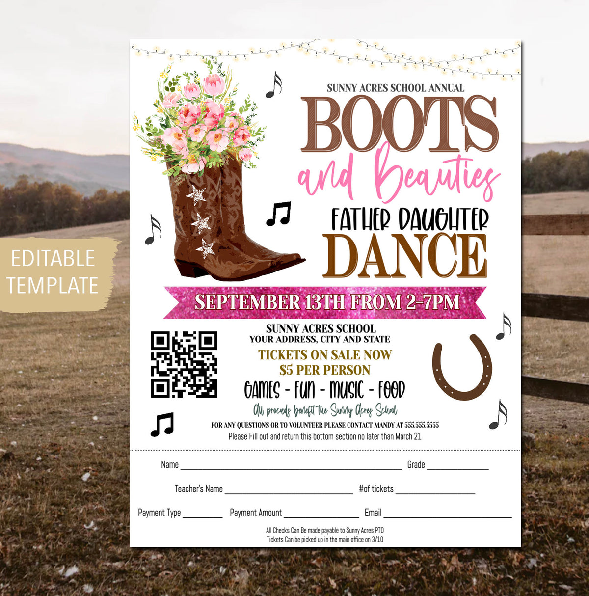 Boots and Beauties Dance Theme High School Formal Flyer — TidyLady ...