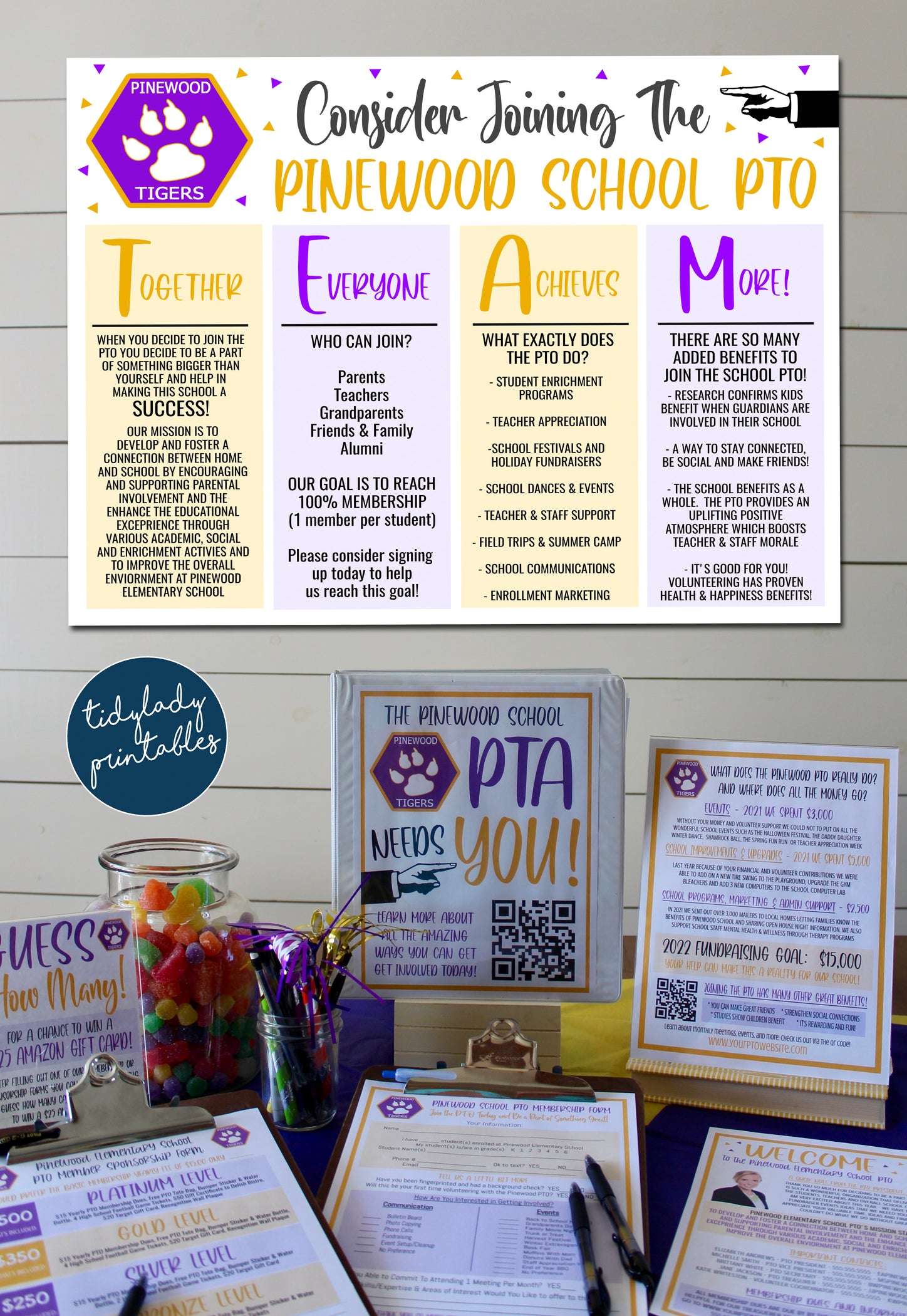 Back to School Pto Membership Sponsorship Drive Templates — TidyLady ...