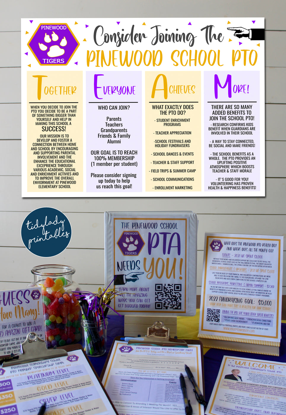 Back to School Pto Membership Sponsorship Drive Templates — TidyLady ...