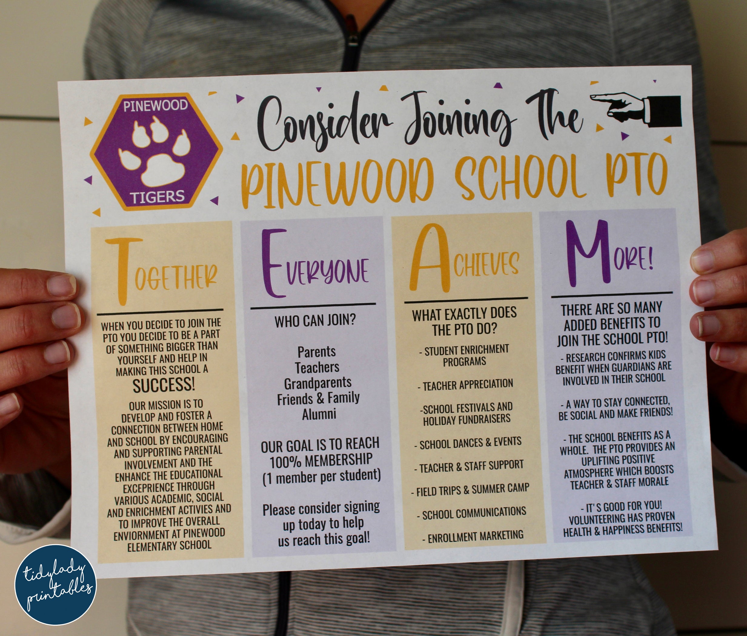 Back to School Pto Membership Sponsorship Drive Templates — TidyLady ...