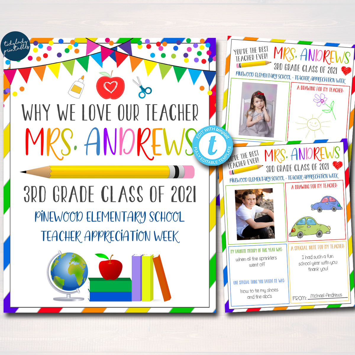 Teacher Appreciation Week Student Keepsake Booklet Gift — TidyLady ...