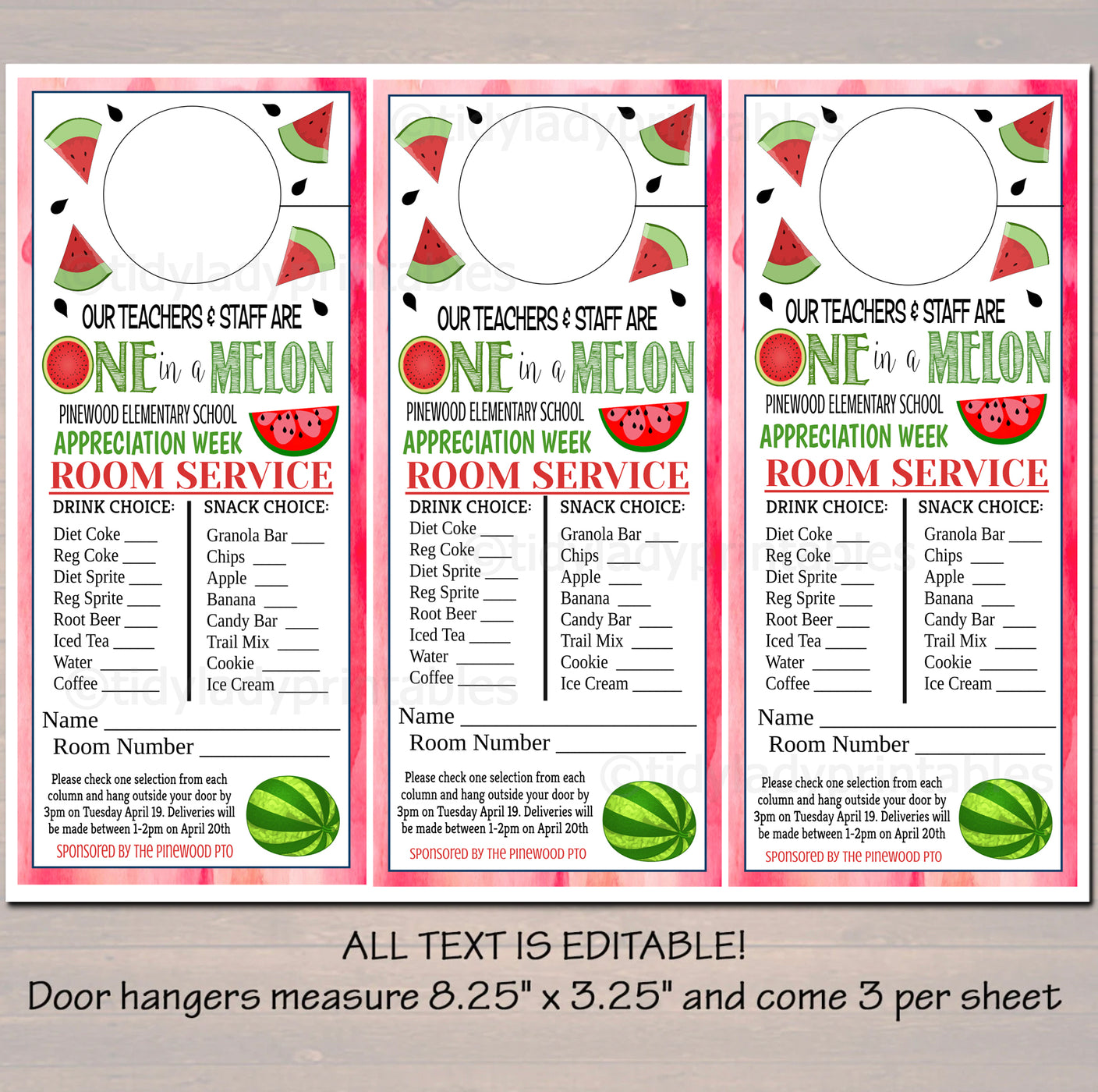 Teacher Appreciation Week Door Hanger | One in a Melon Theme — TidyLady ...