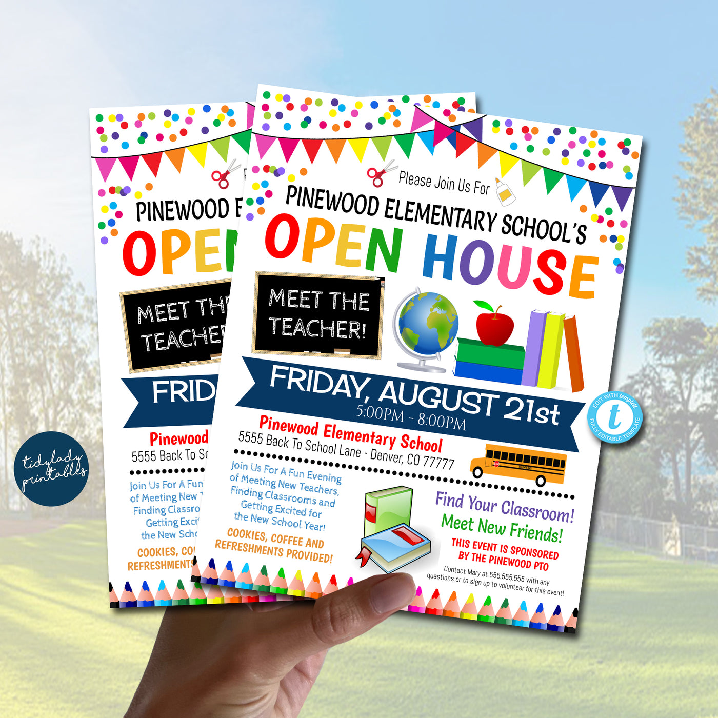 School Open House Event Flyer Template | TidyLady Printables
