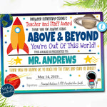 Outer Space Theme Teacher Appreciation Week Printable Party Set ...