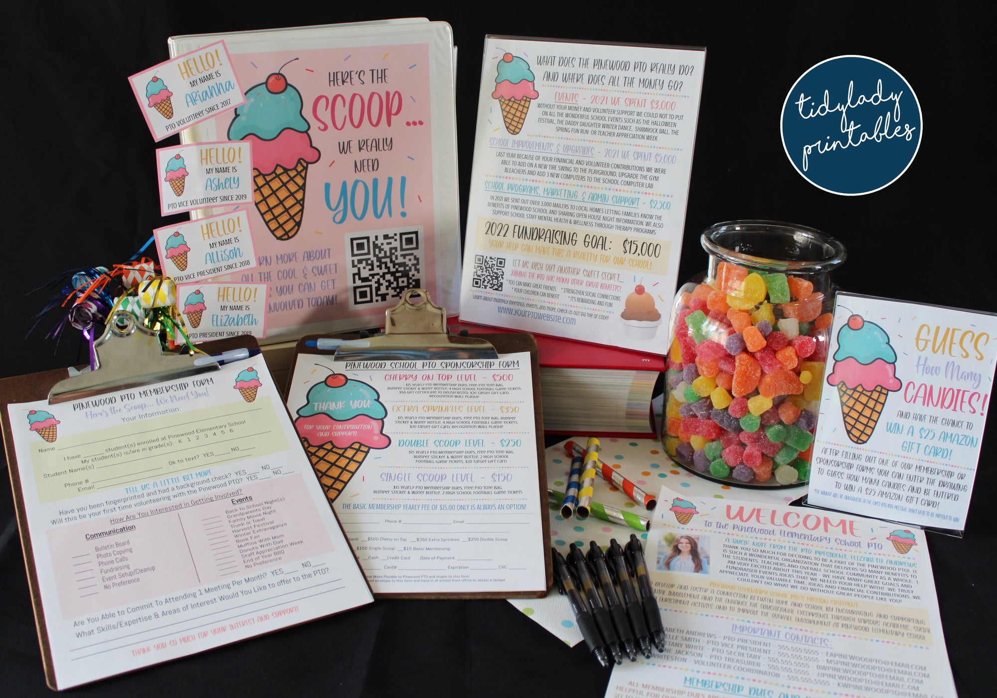 School Pto Volunteer Ice Cream Membership Sponsorship Drive — TidyLady ...