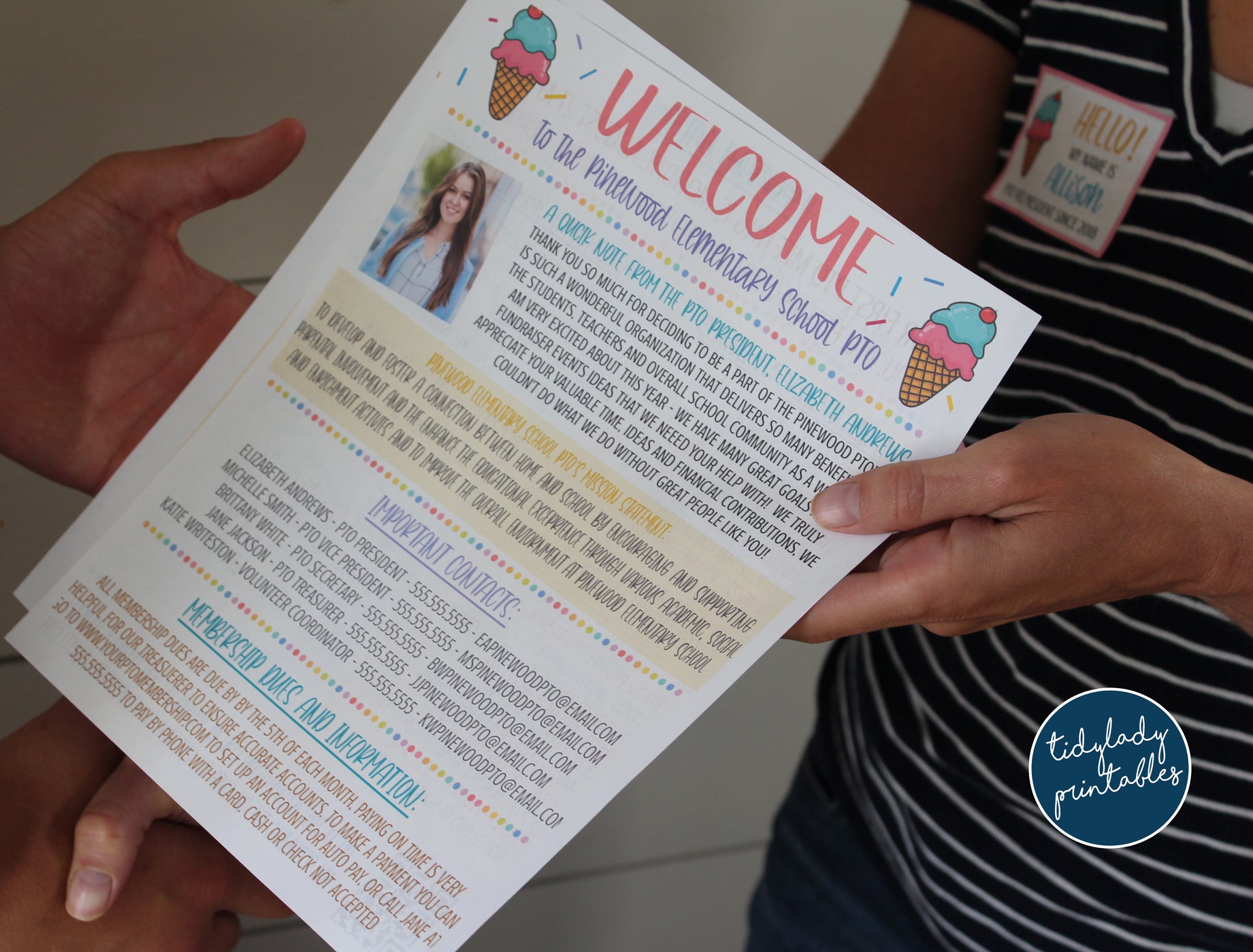 School Pto Volunteer Ice Cream Membership Sponsorship Drive — TidyLady ...