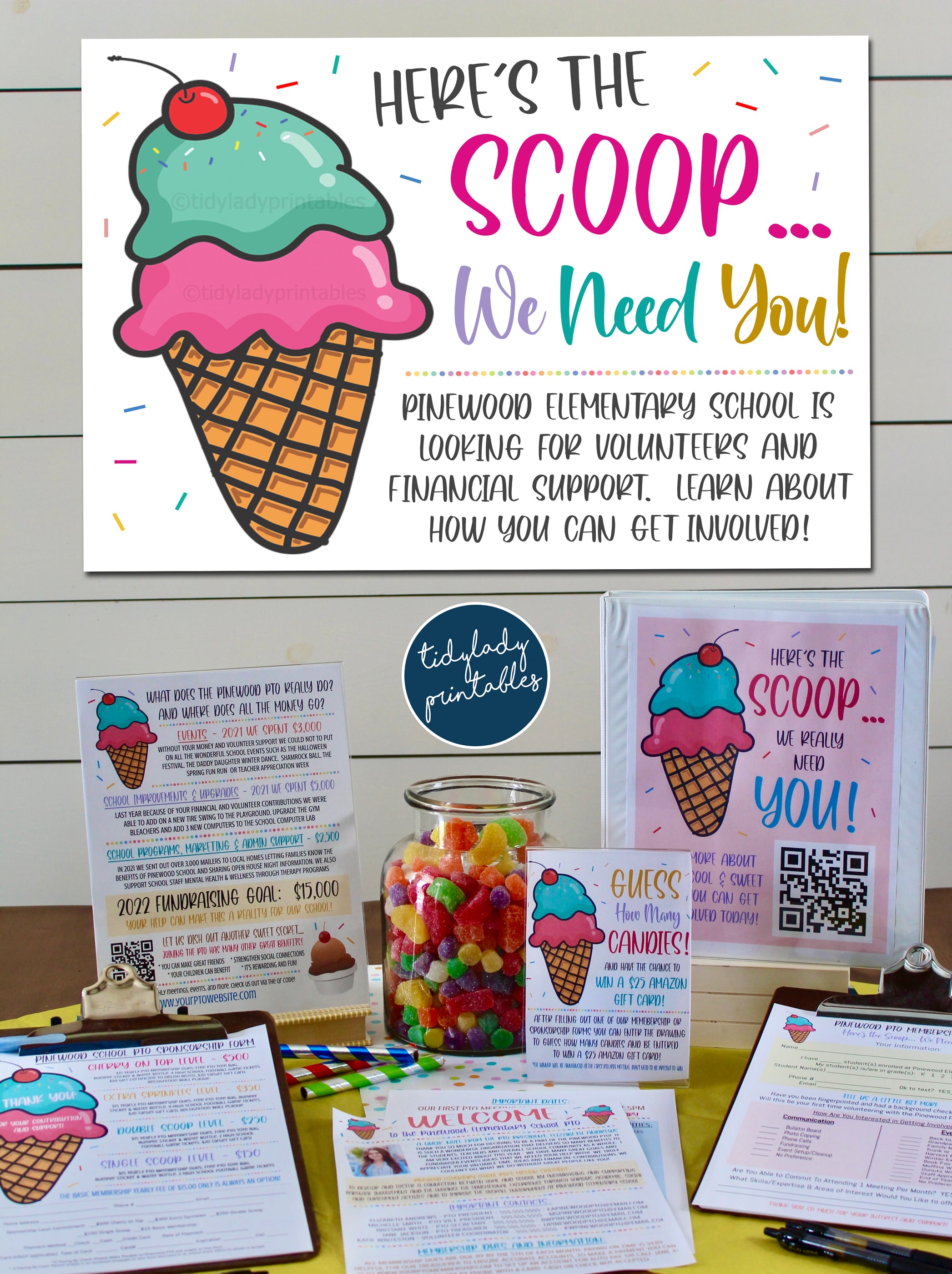 School Pto Volunteer Ice Cream Membership Sponsorship Drive — TidyLady ...