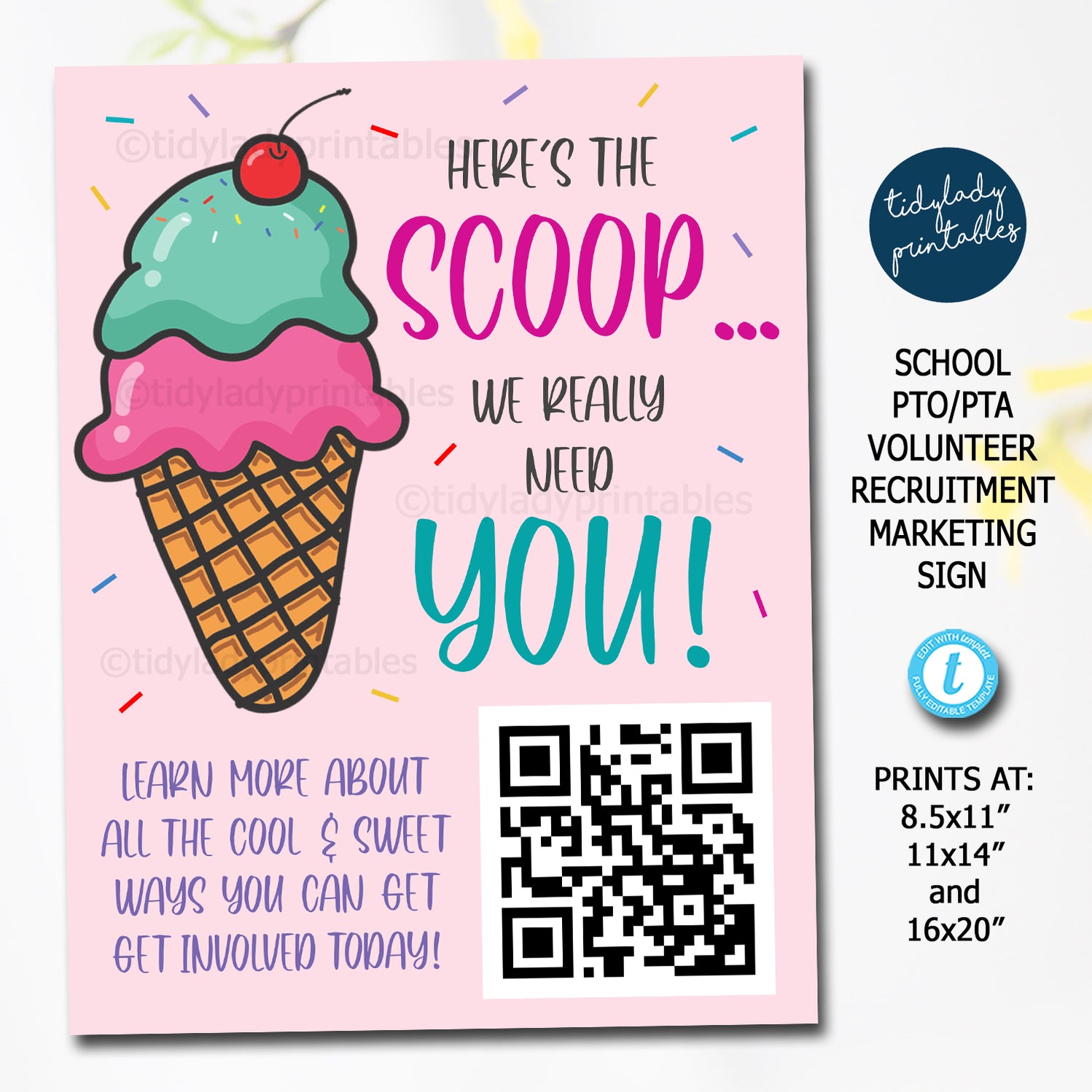School Pto Volunteer Ice Cream Membership Sponsorship Drive — TidyLady ...